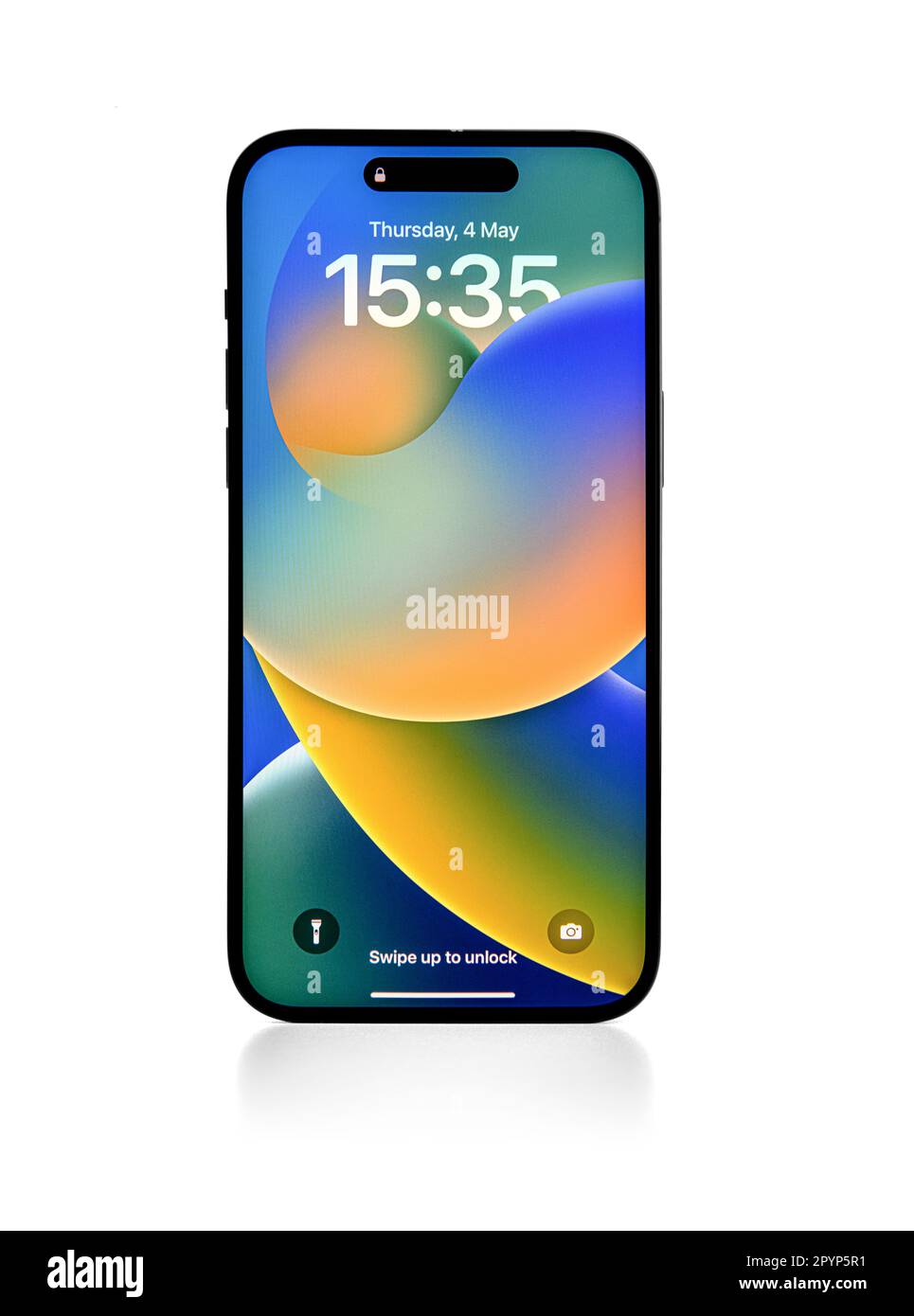 Studio shot of new Apple iPhone 14 Pro Max Space Black on a white ...