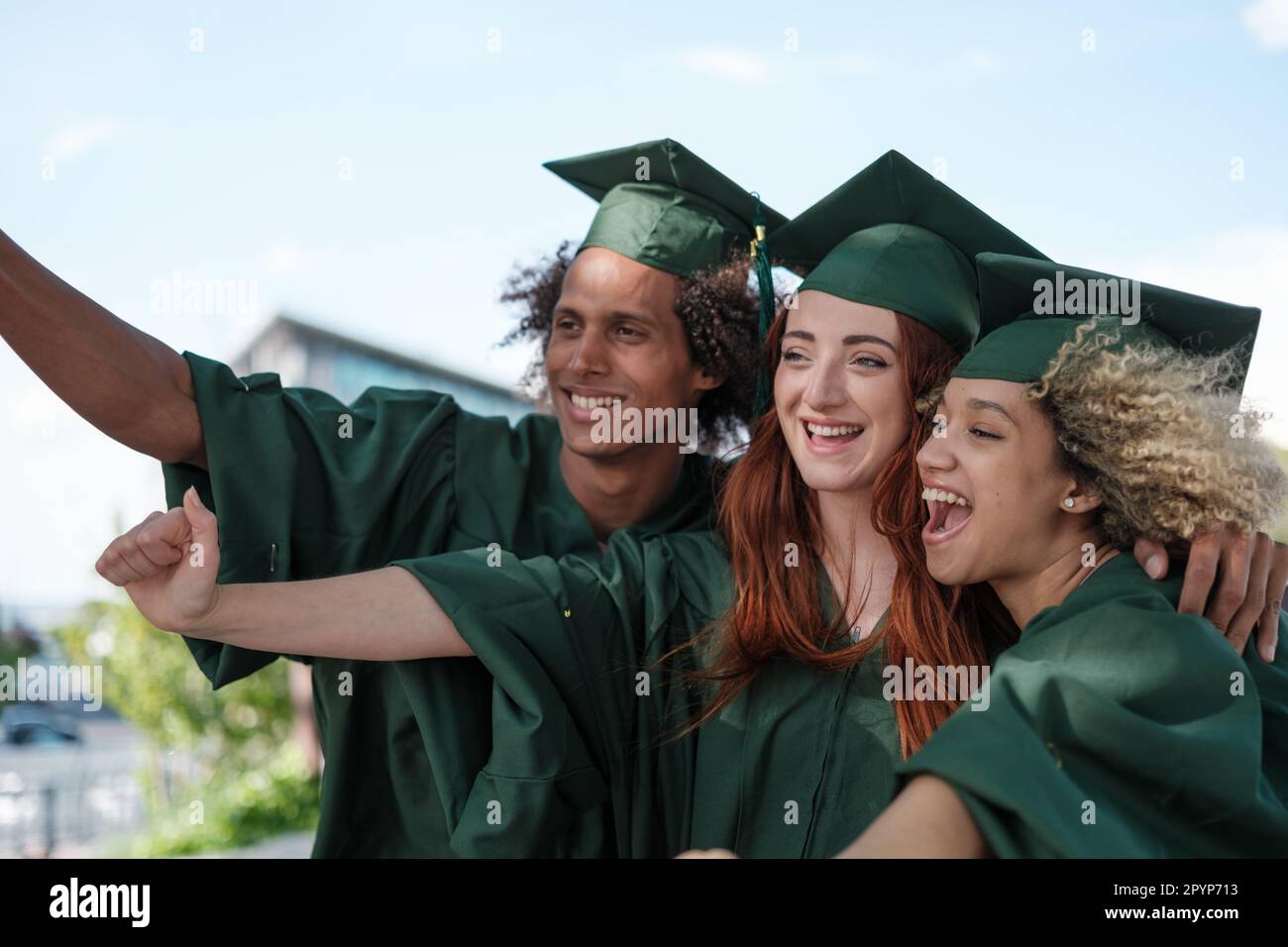 Portrait group students wearing graduation hi-res stock photography and ...