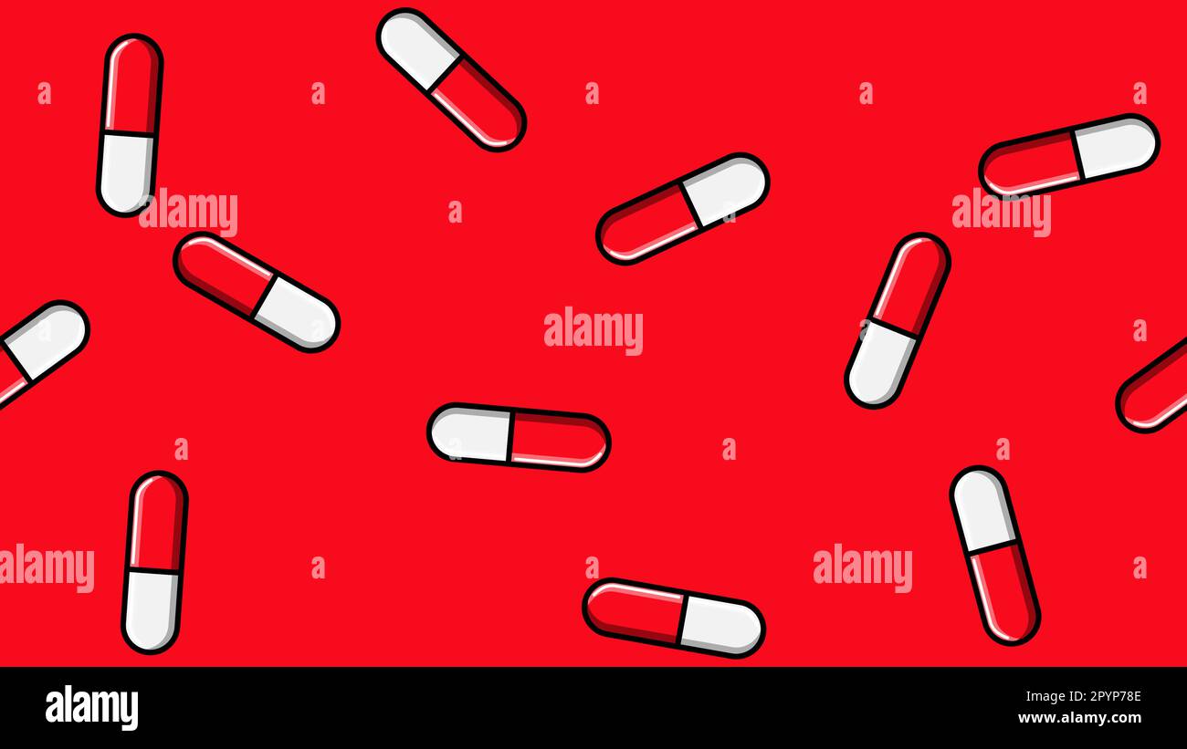 Seamless pattern texture of red oval white and red medical ...