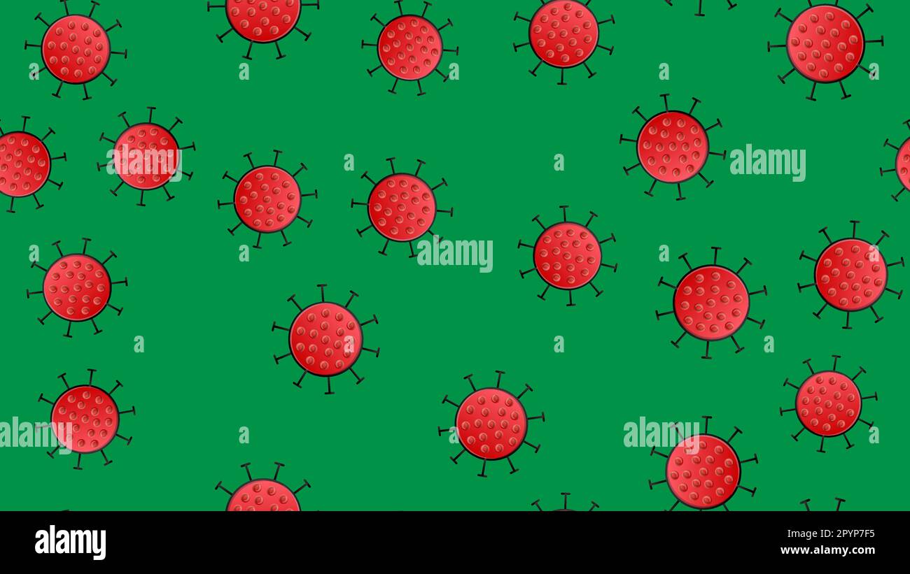 Seamless pattern of red viruses of the bacteria coronavirus disease ...