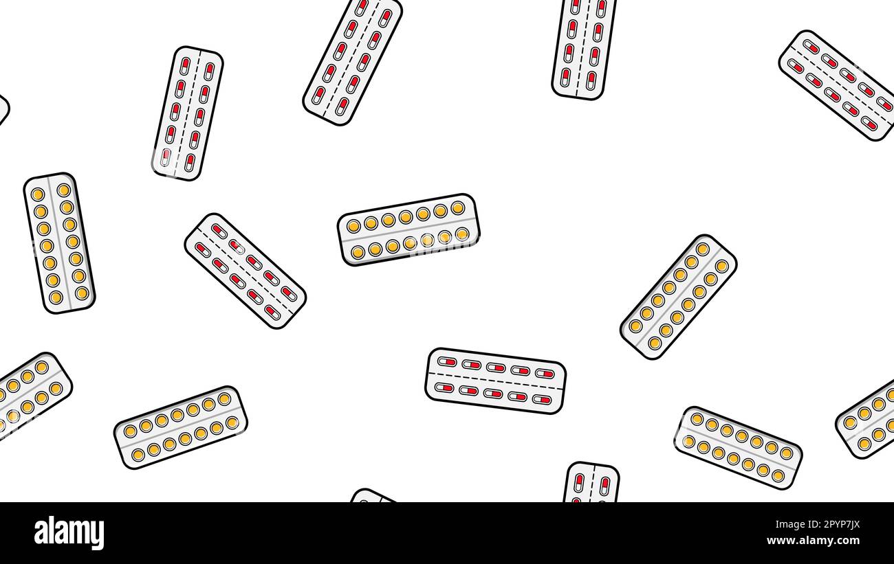 Seamless pattern texture of endless repetitive medicine tablets pills ...