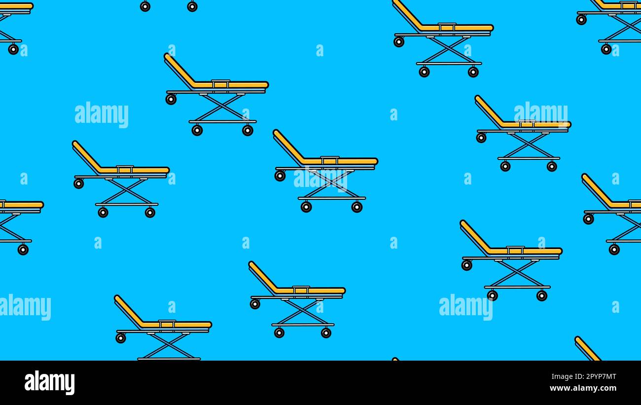 Seamless pattern texture of endless recurring medical beds with wheels ...