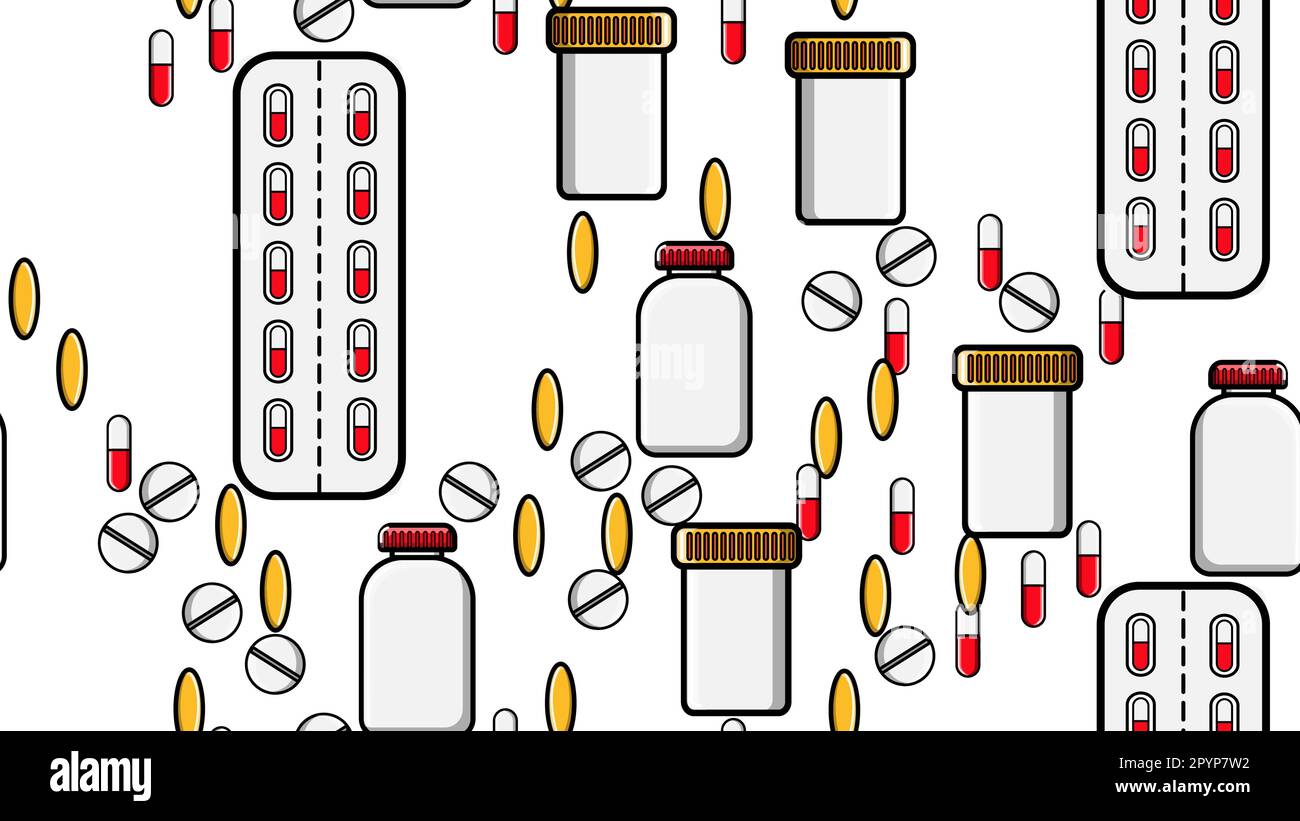 Seamless pattern texture of endless repetitive medicine tablets pills ...