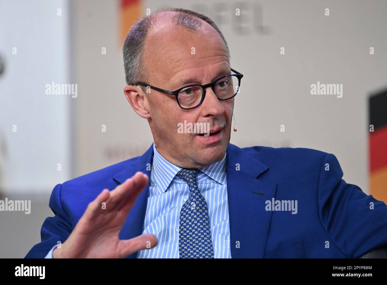 Gmund, Deutschland. 04th May, 2023. Friedrich Merz, MdB, Chairman of the CDU Germanys and ...
