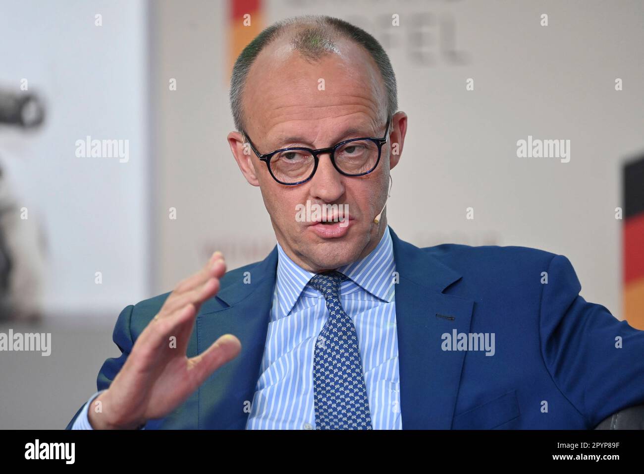 Gmund, Deutschland. 04th May, 2023. Friedrich Merz, MdB, Chairman of the CDU Germanys and ...
