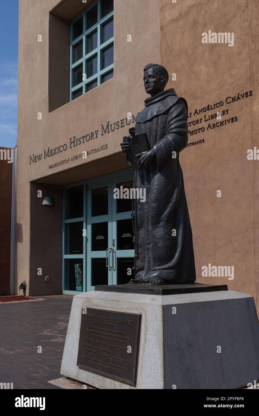 Bronze statue of Fray Angelico Chavez by artist Donna Quasthoff in ...