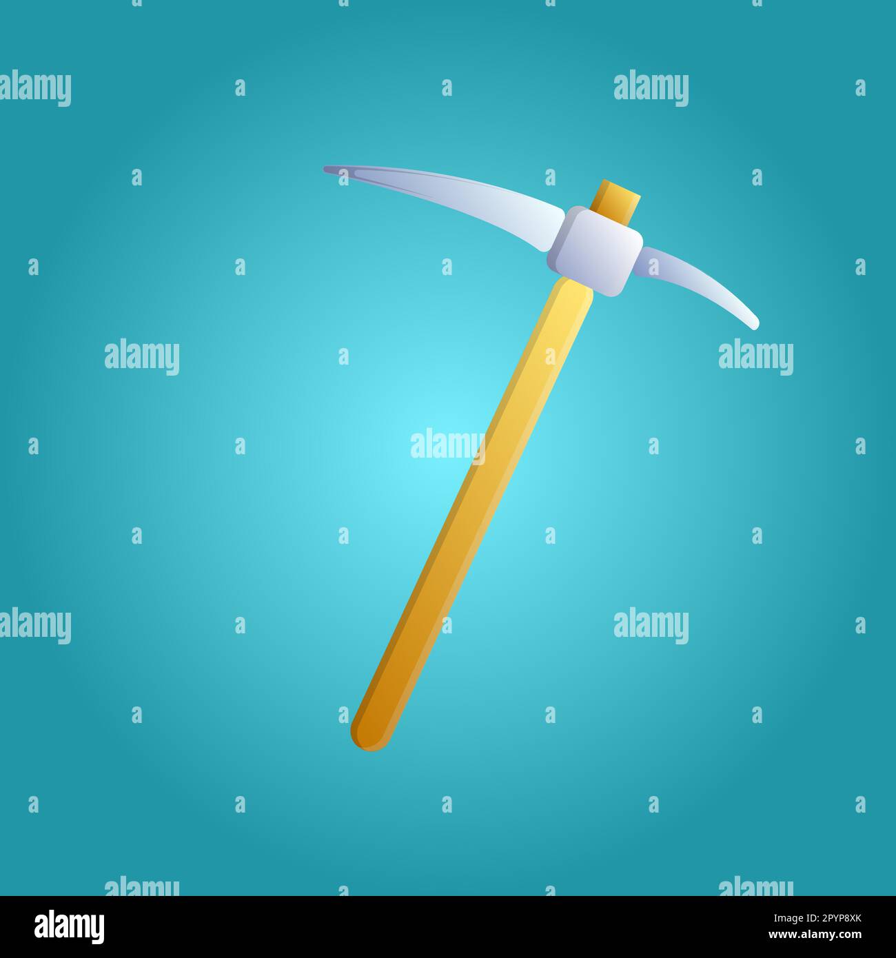 Tool for repair and construction mining metal sharp pickaxe on a blue ...