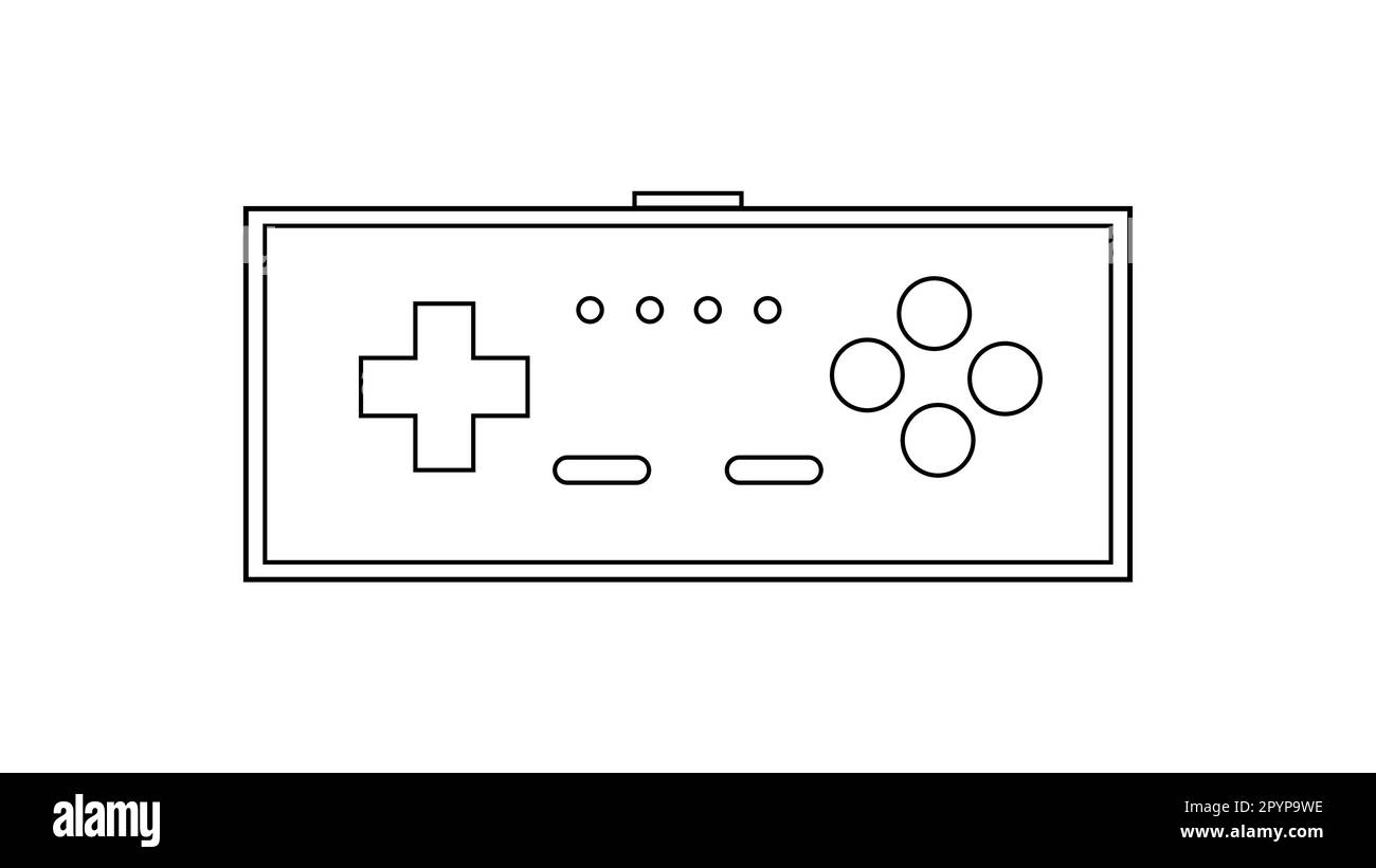 Old retro vintage hipster joystick with buttons for game video console for gamers from 70s, 80s ...