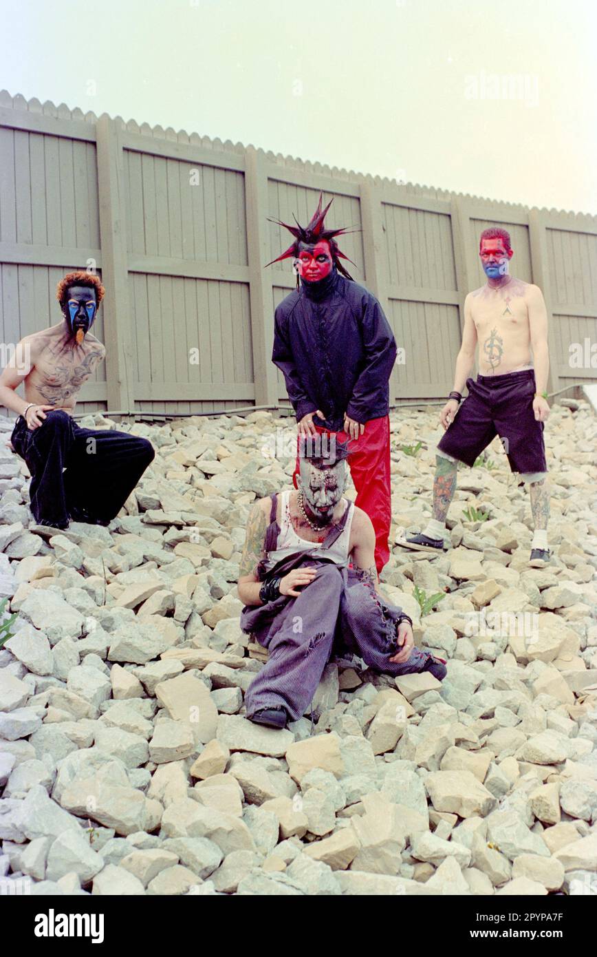Mudvayne photographed in 2002 in Indianapolis, Indiana Credit: Ross ...