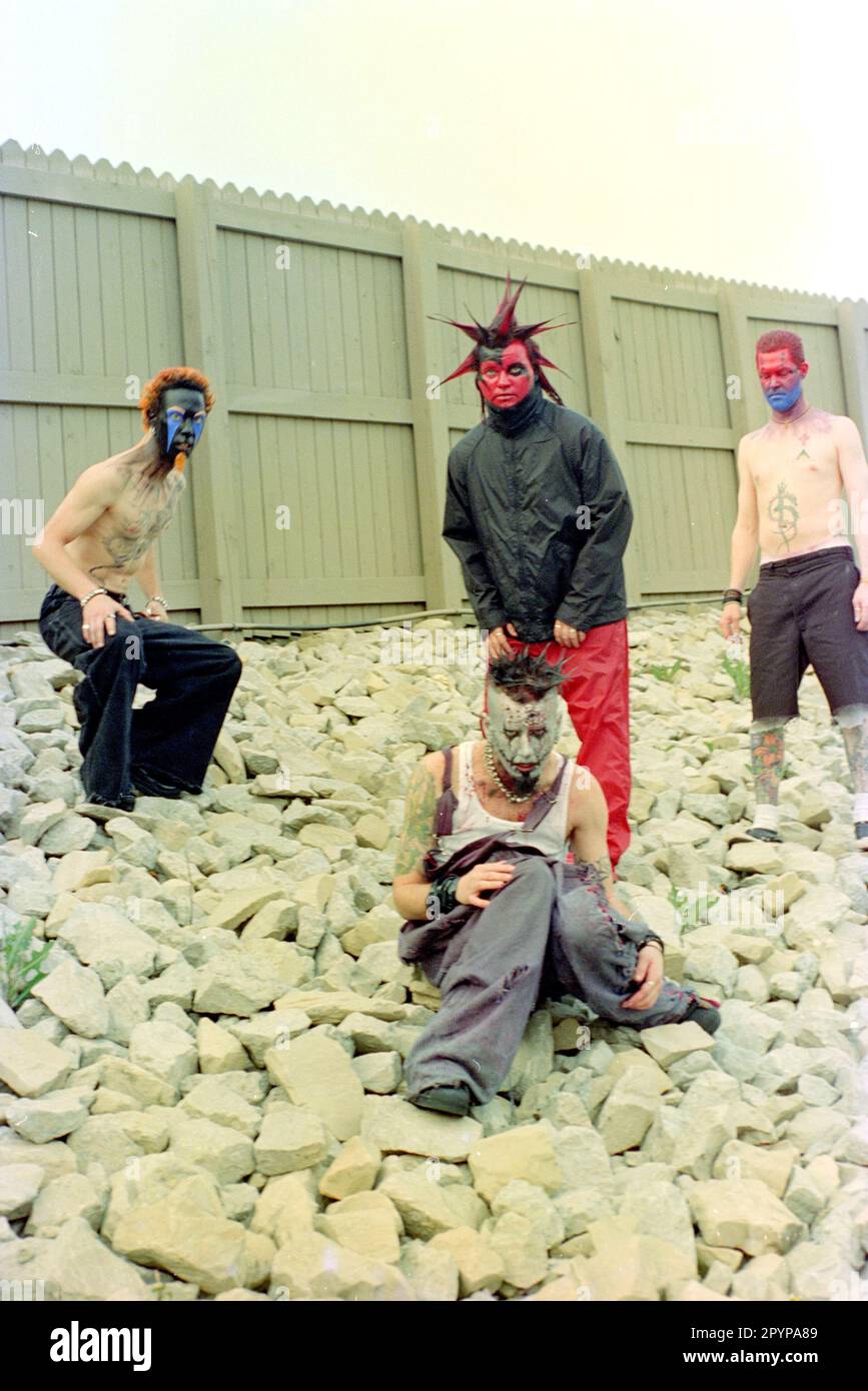 Mudvayne photographed in 2002 in Indianapolis, Indiana Credit: Ross ...
