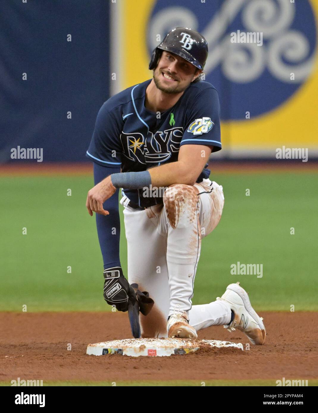 St Petersburg, United States. 04th May, 2023. Tampa Bay Rays' Josh Lowe ...