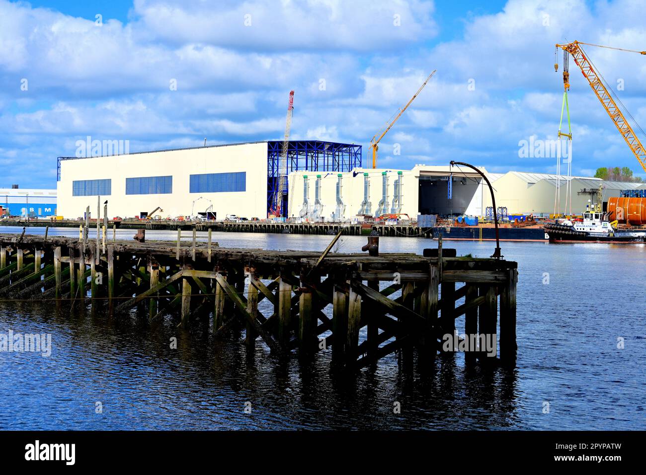 The Dutch Smulders yard at Tyneside with its newly built massive sheds ...