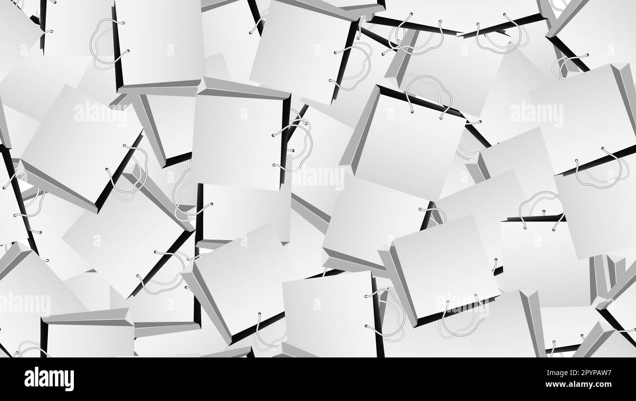 Texture, seamless pattern of paper bags with handles, shopping boxes ...