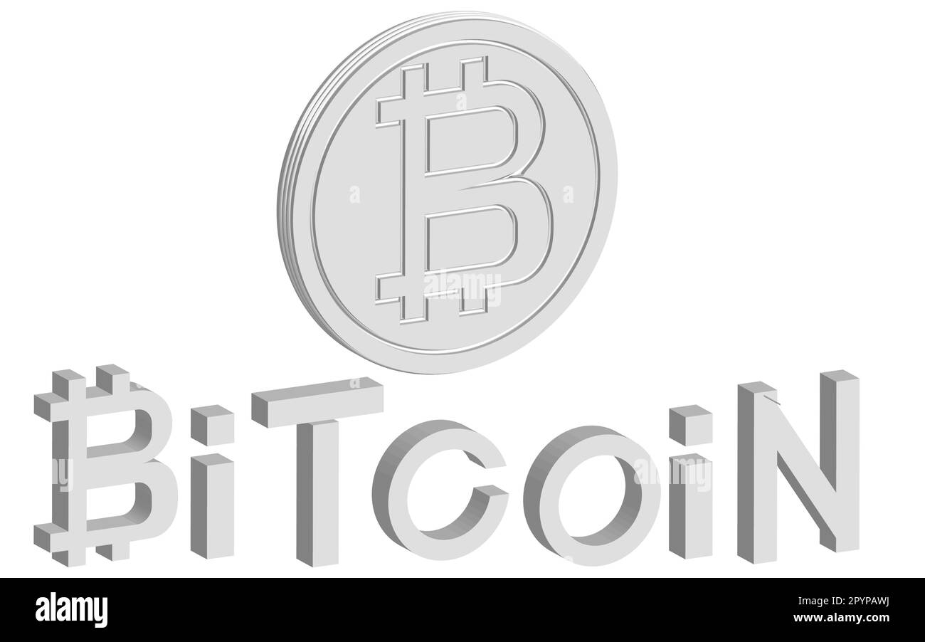 Silver bitcoin coin, crypto currency silver symbol isolated on white ... Silver bitcoin coin, crypto currency silver symbol isolated on white ...