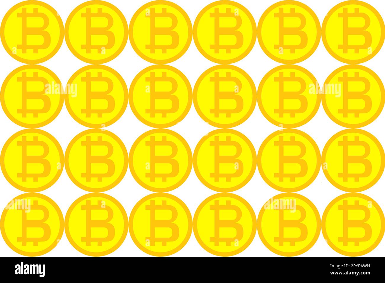 Pattern of golden yellow coins bitcoin, technology blockchein, the ...