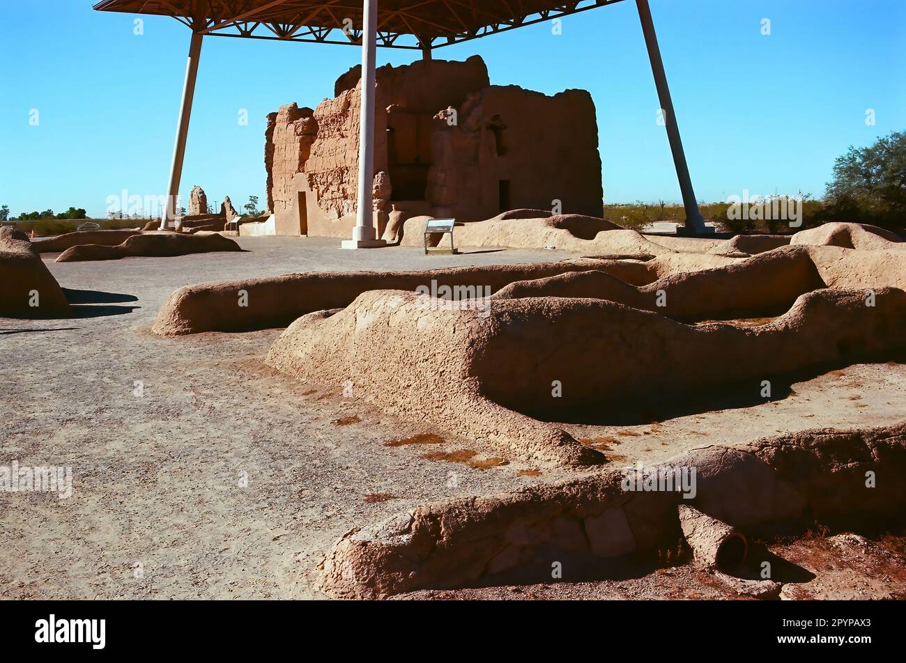 Ancient Casa Grande Ruins National Monument of the Pre-columbian ...