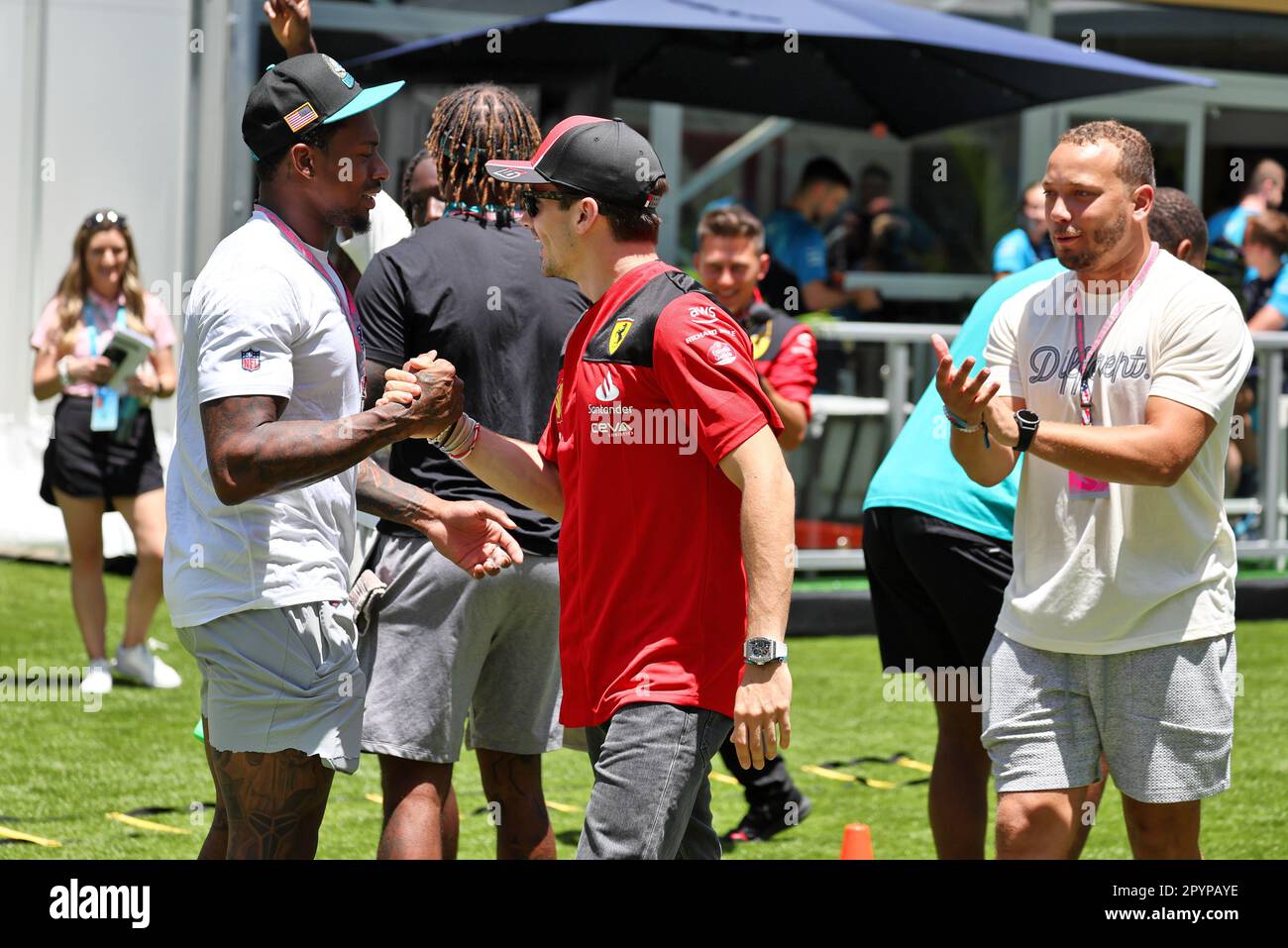 Miami, USA. 04th May, 2023. Charles Leclerc (MON) Ferrari with Miami ...