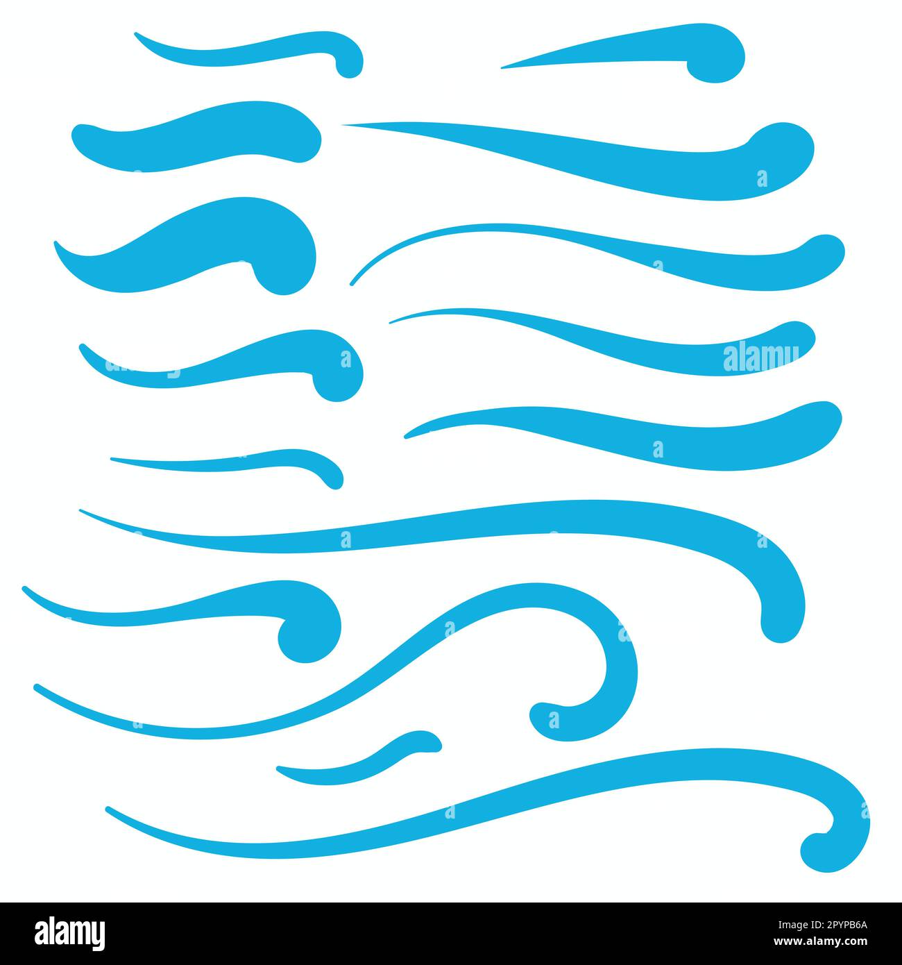 Blue Swirls with Swoosh Vector Accent Line Work Stock Vector Image ...