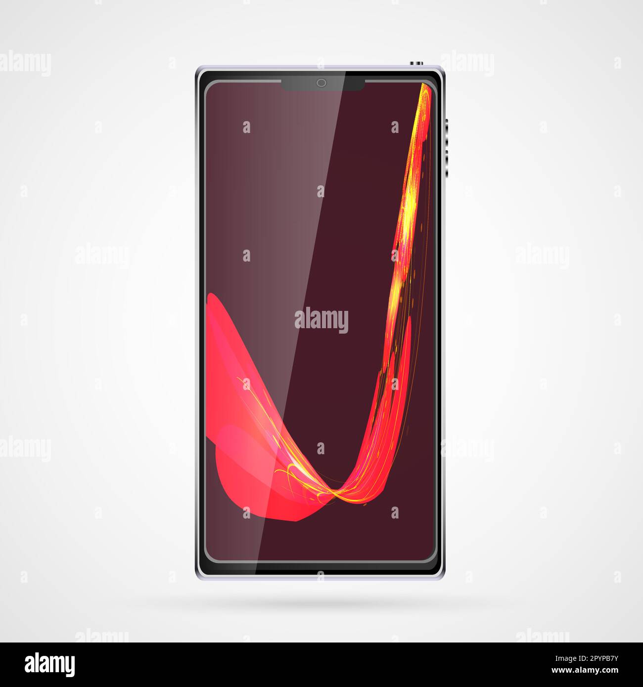 Black smart mobile phone smartphone with touch screen, modern realistic ...
