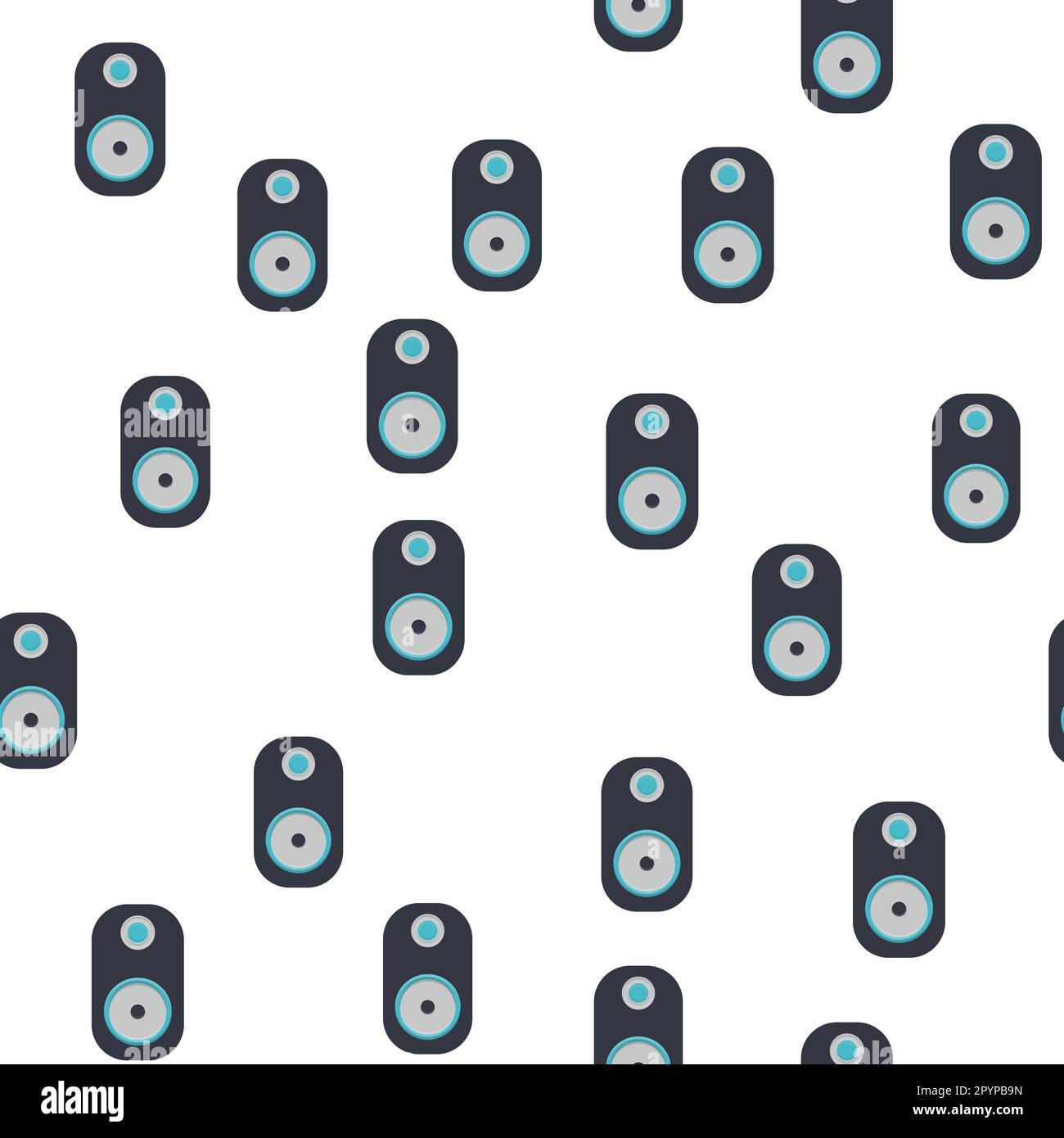 Seamless pattern, texture of modern musical black speakers for playing ...