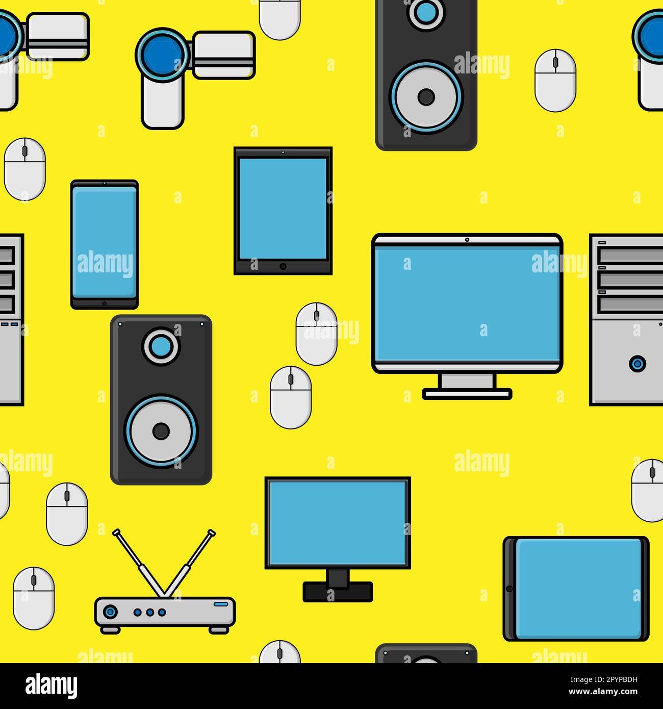 Seamless pattern, texture from modern digital devices, gadgets, tablets ...
