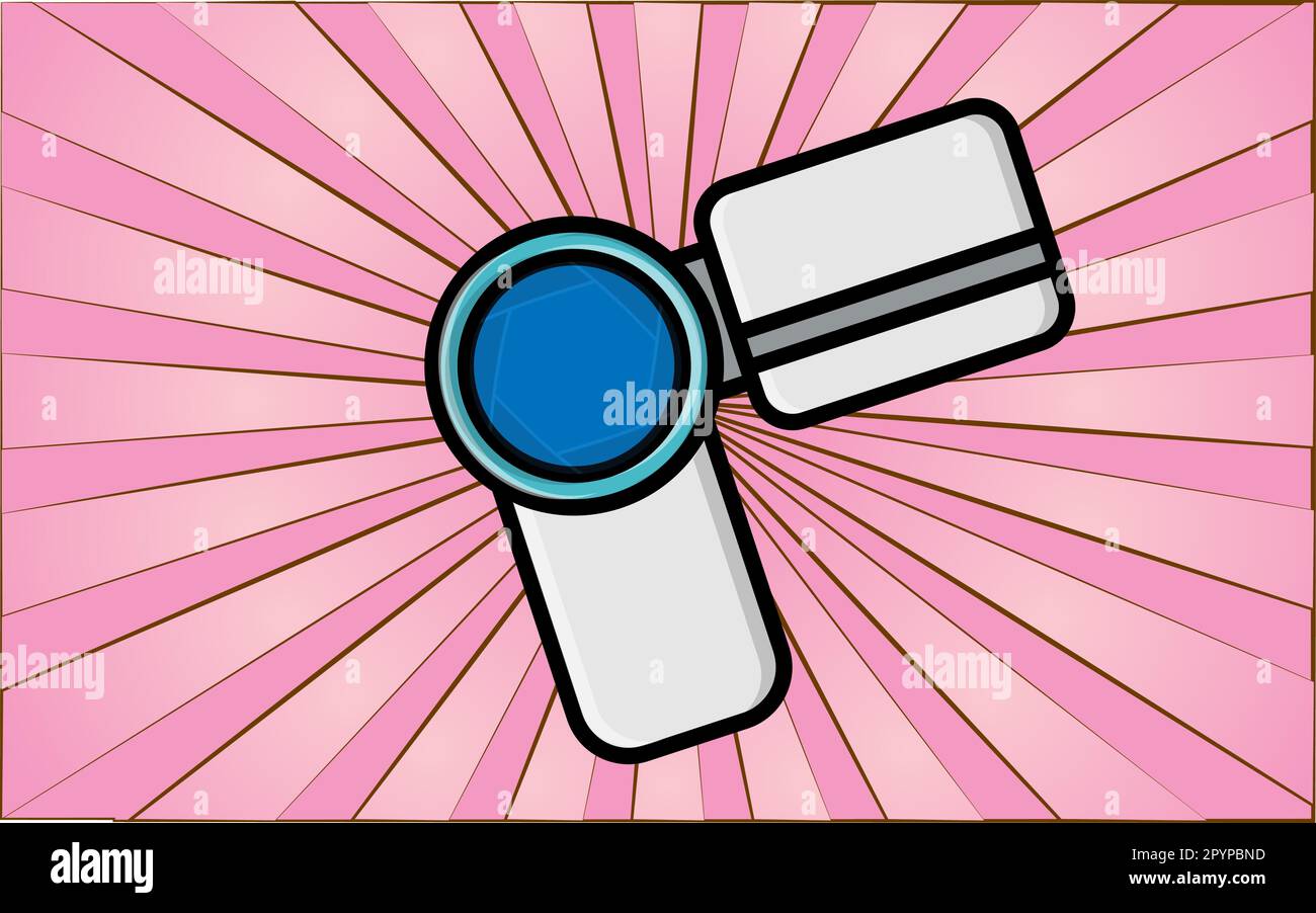 Vintage camera on pink Stock Vector Images - Alamy