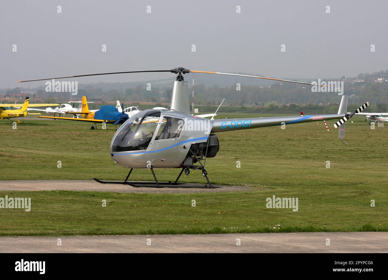 A Robinson R-22 Beta helicopter at Brighton City Airport Stock Photo ...