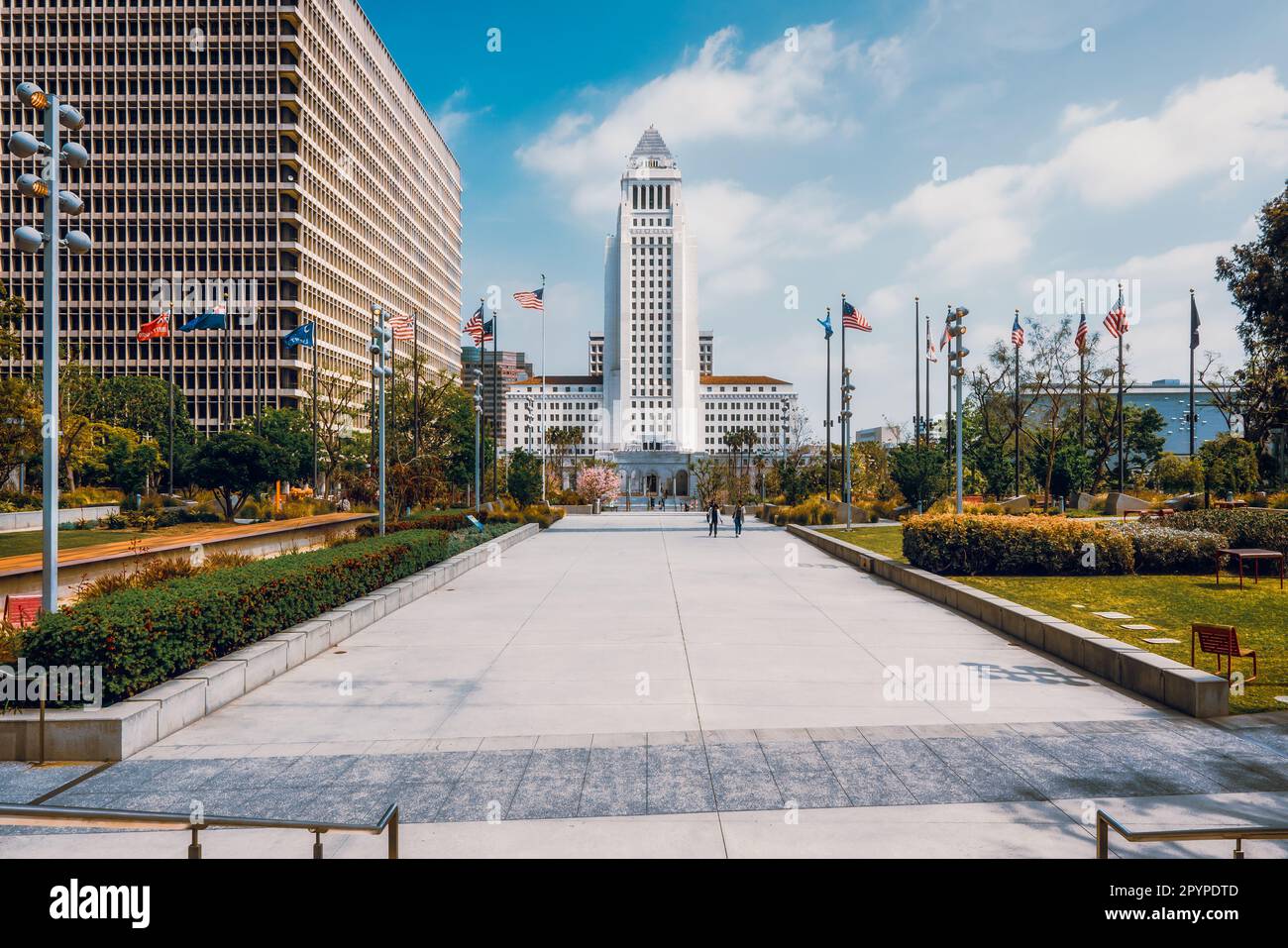 Los Angeles, California, USA - April 25, 2023. Los Angeles City Hall, a ...