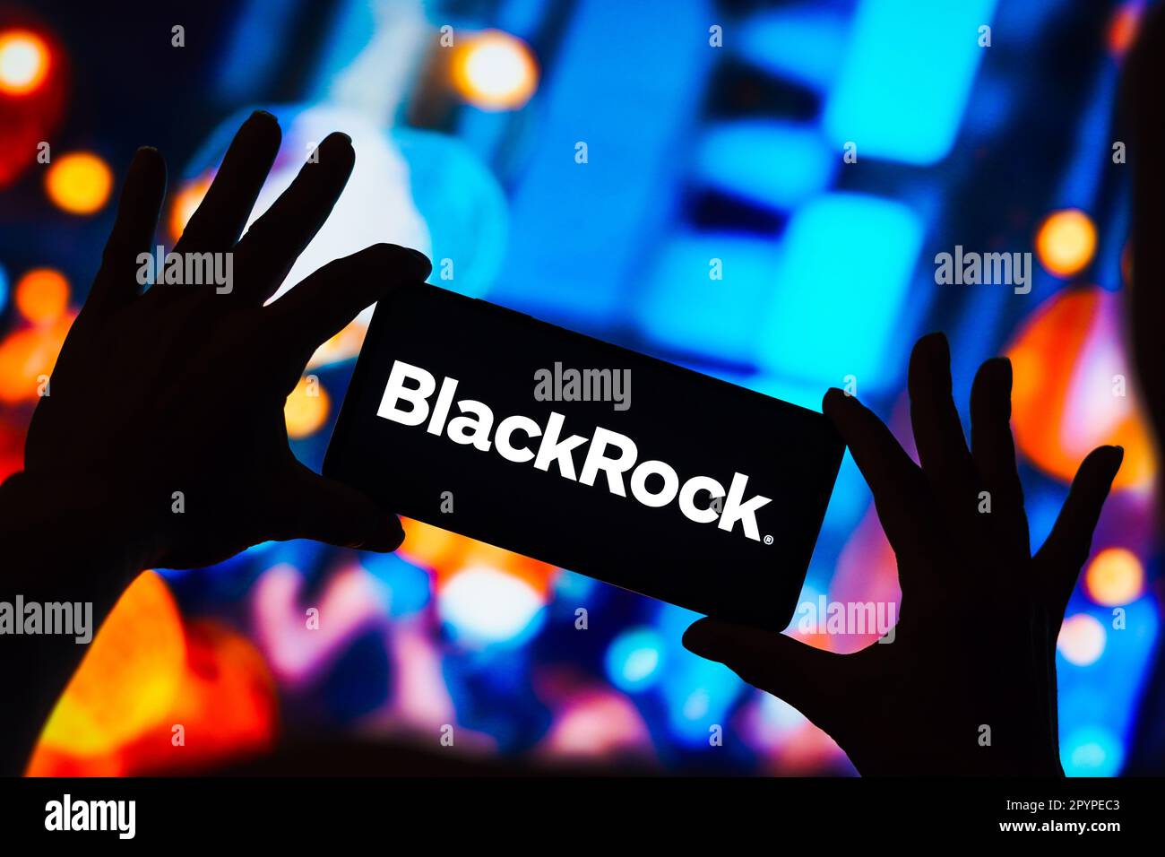 In this photo illustration, the BlackRock, Inc. logo is displayed on a ...