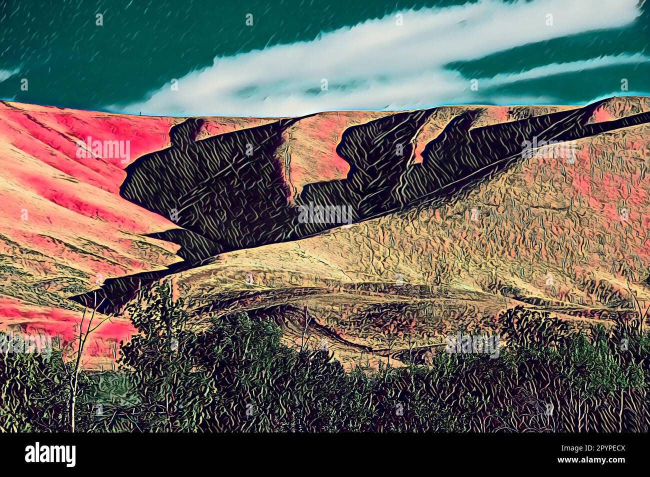 Sloping mountains hi-res stock photography and images - Alamy