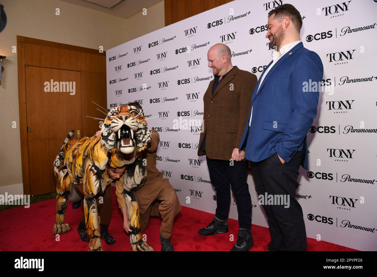 New York, USA. 04th May, 2023. Max Webster and Finn Caldwell and Tiger ...