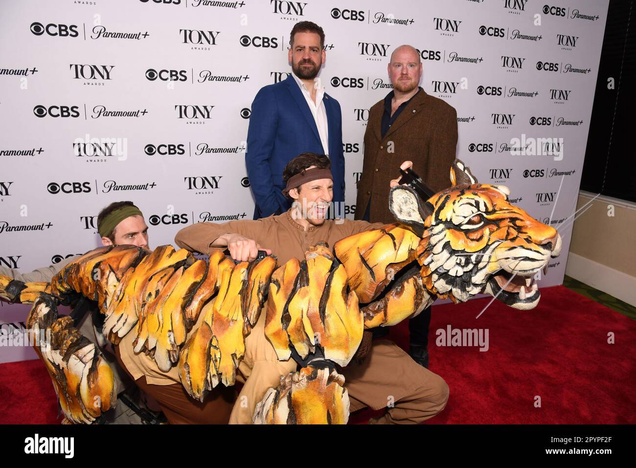 New York, USA. 04th May, 2023. Max Webster and Finn Caldwell and Tiger ...