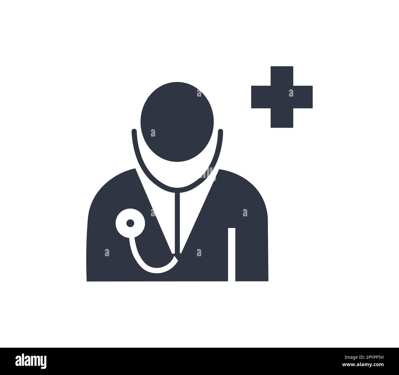 Isolated Monochromatic Doctor Symbol. Concept of health care symbols ...