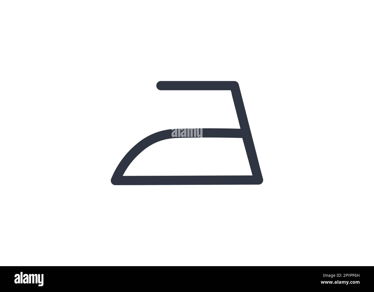 Monochromatic Iron Symbol. Concept of Laundry Symbols Stock Vector ...