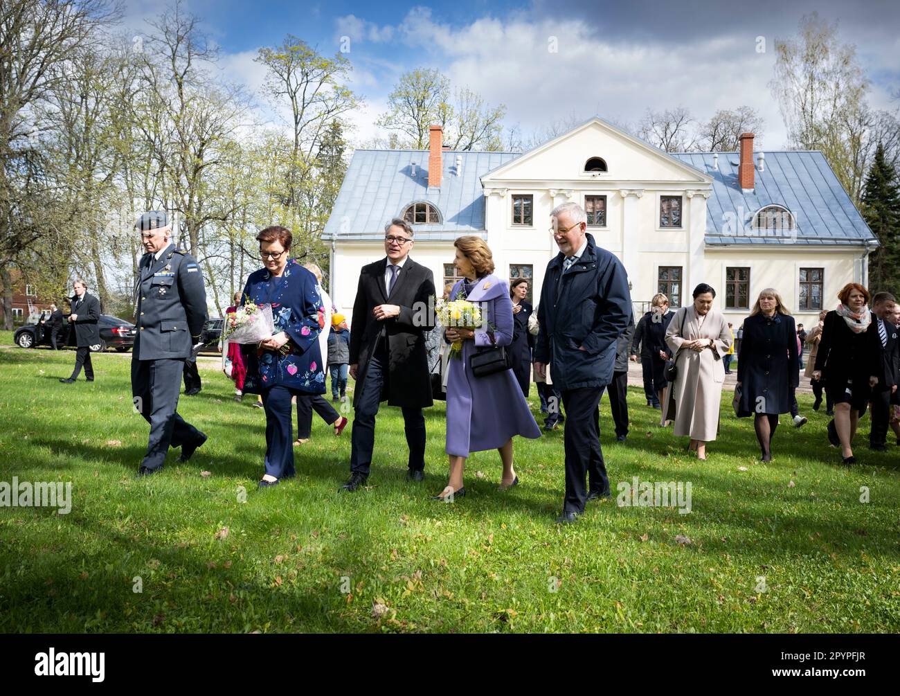 Sweden's Queen Silvia and Mrs Sirje Karis visit Tammistu Centre Estonia ...