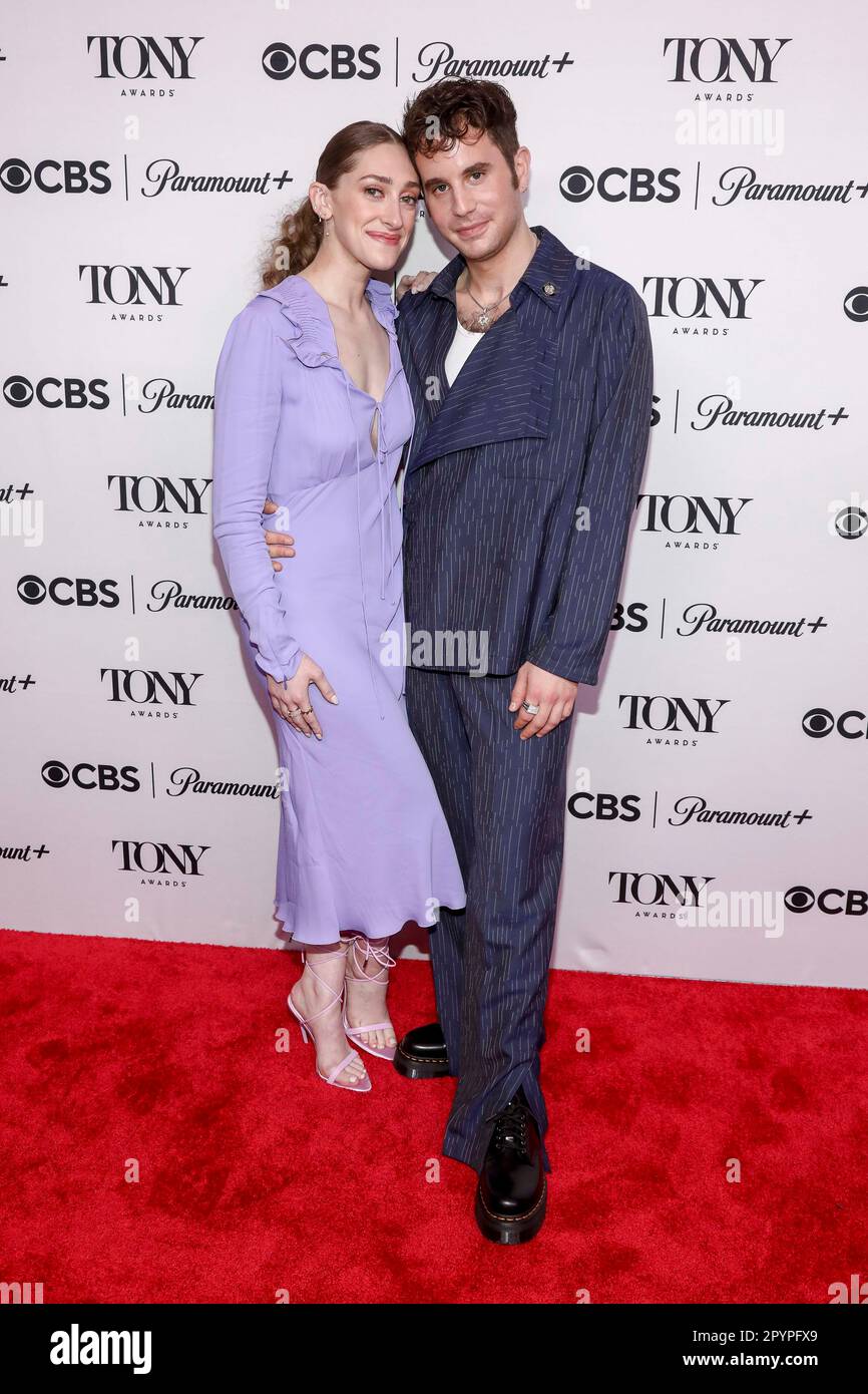 Actors Micaela Diamond, left, and Ben Platt pose during the 76th annual ...