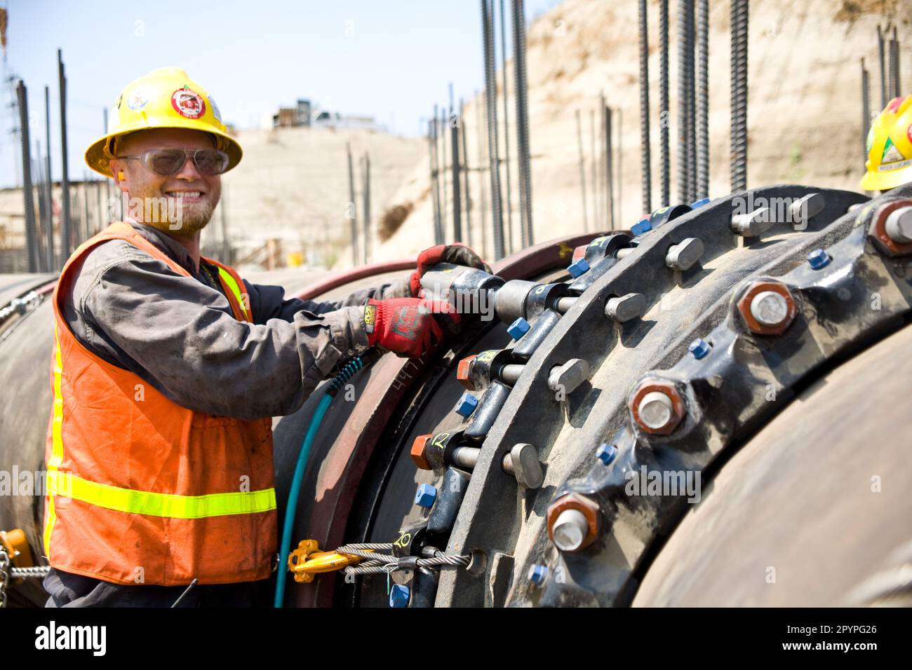 Construction Worker Smiling Stock Photo - Alamy