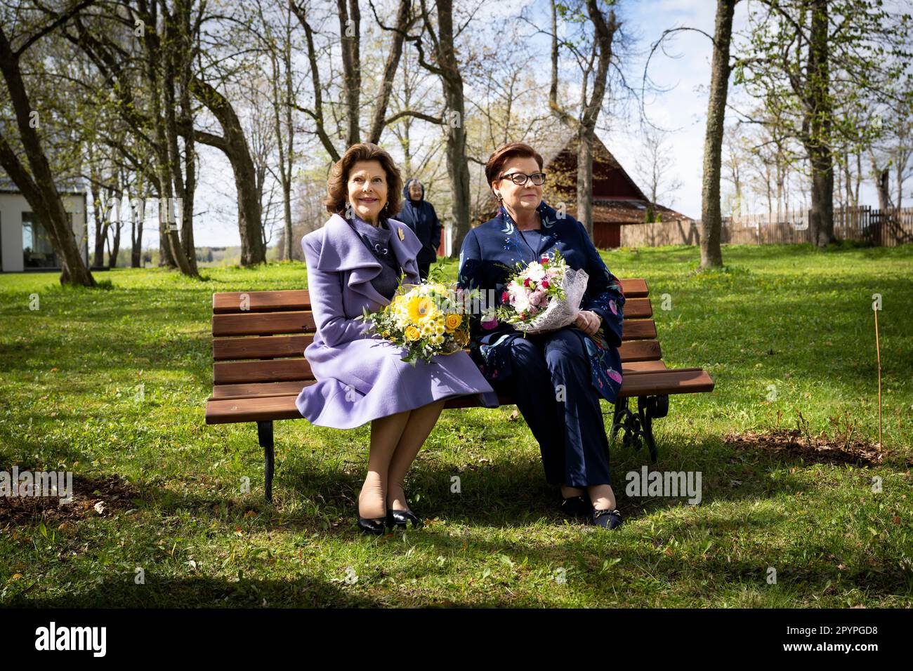Sweden's Queen Silvia and Mrs Sirje Karis visit Tammistu Centre Estonia ...