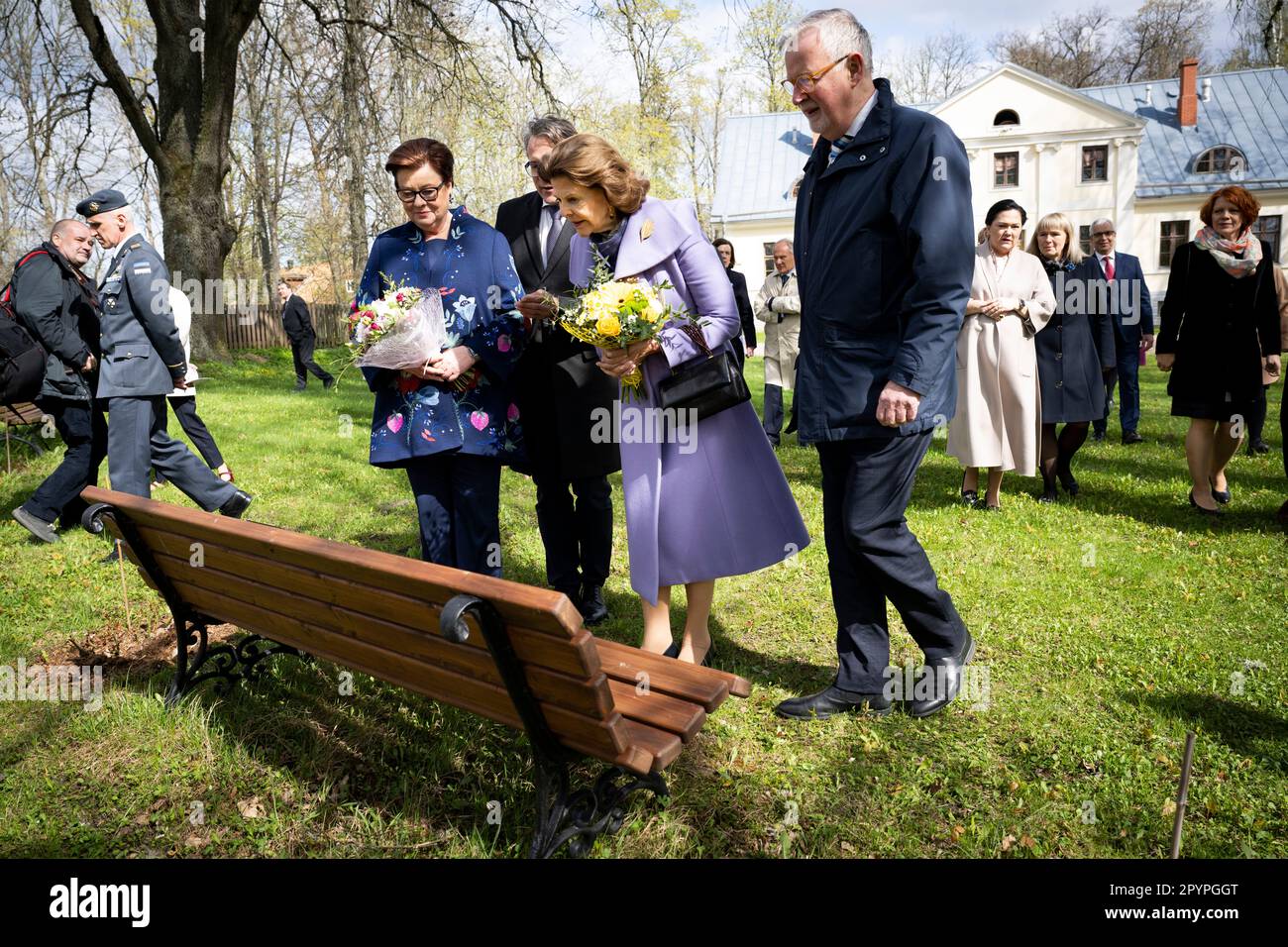 Sweden's Queen Silvia and Mrs Sirje Karis visit Tammistu Centre Estonia ...