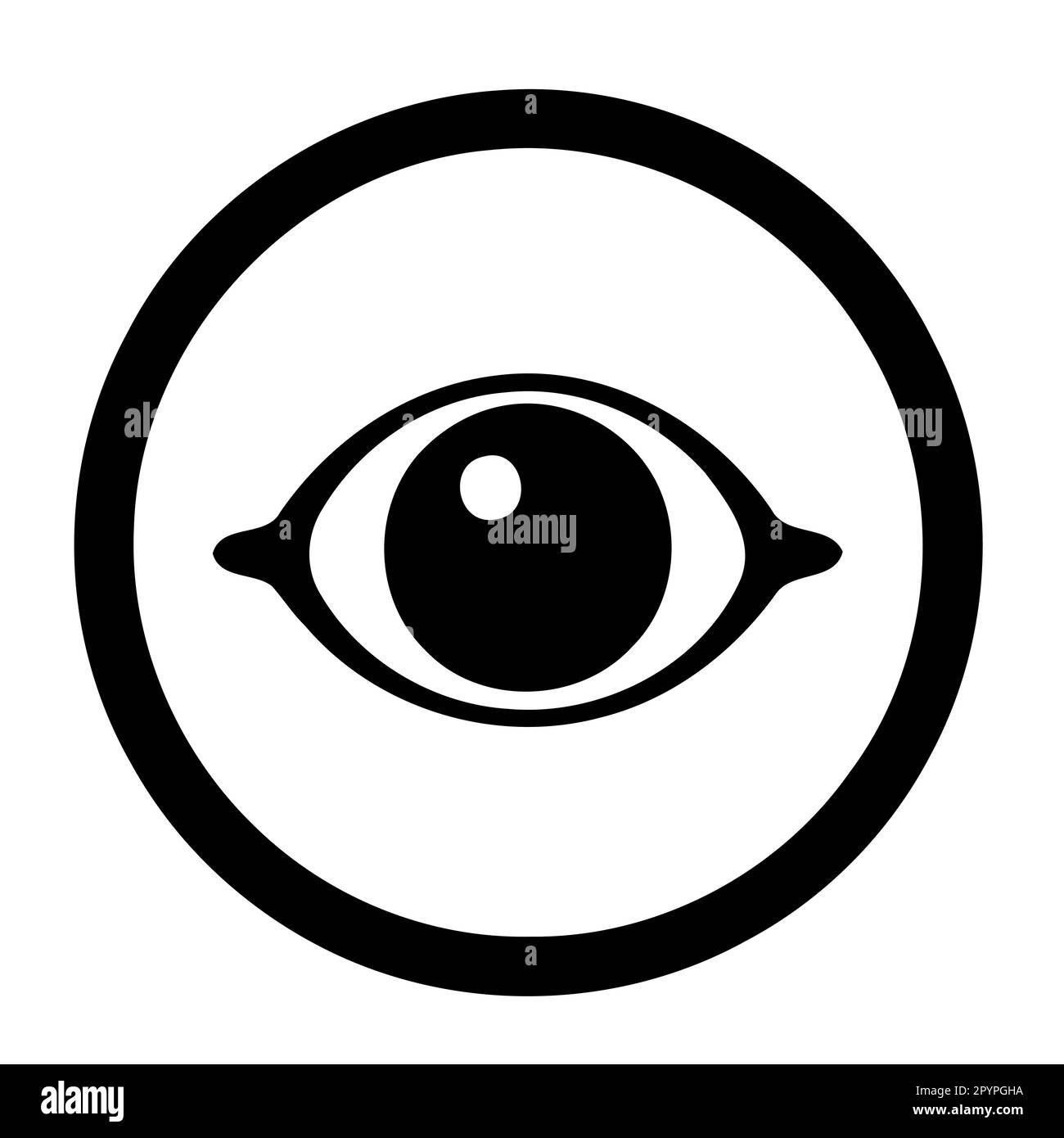 black and white artistic human eye icon or symbol minimalist vector ...