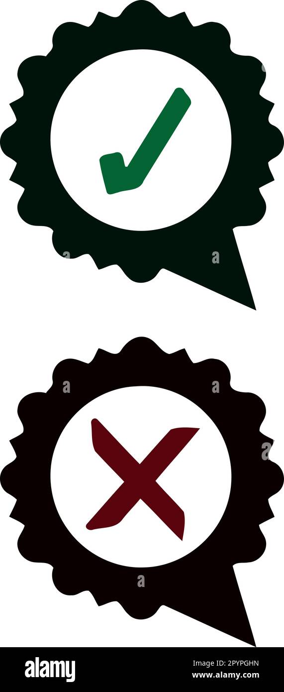 creative approval and disapproval icons minimalistic vector ...