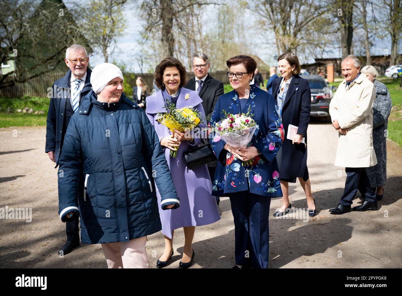 Sweden's Queen Silvia and Mrs Sirje Karis visit Tammistu Centre Estonia ...