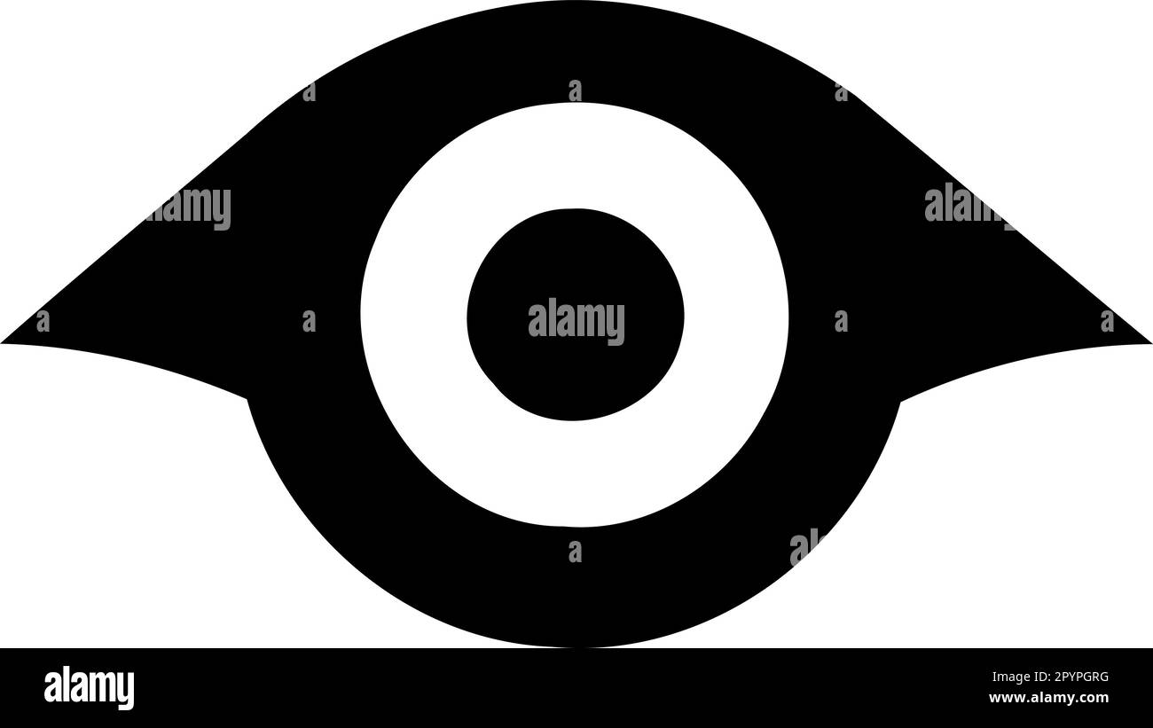 black and white artistic human eye icon or symbol minimalist vector ...