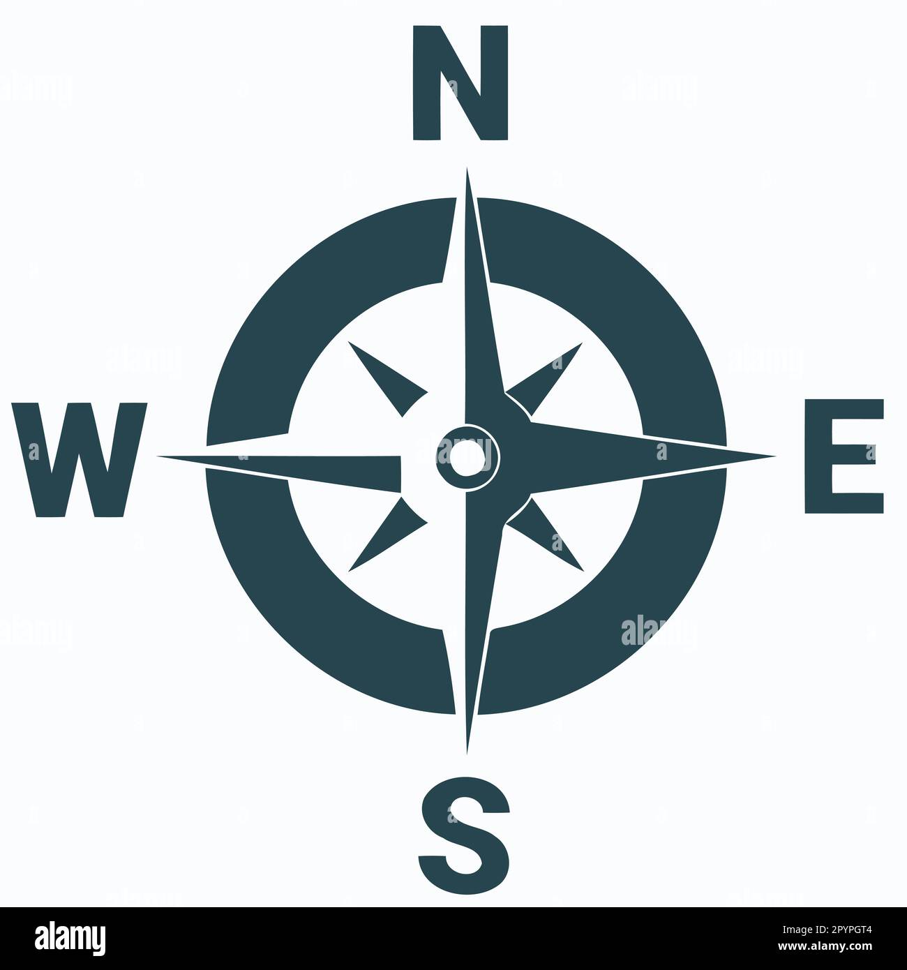 compass wind rose north south east west minimalist vector illustration ...