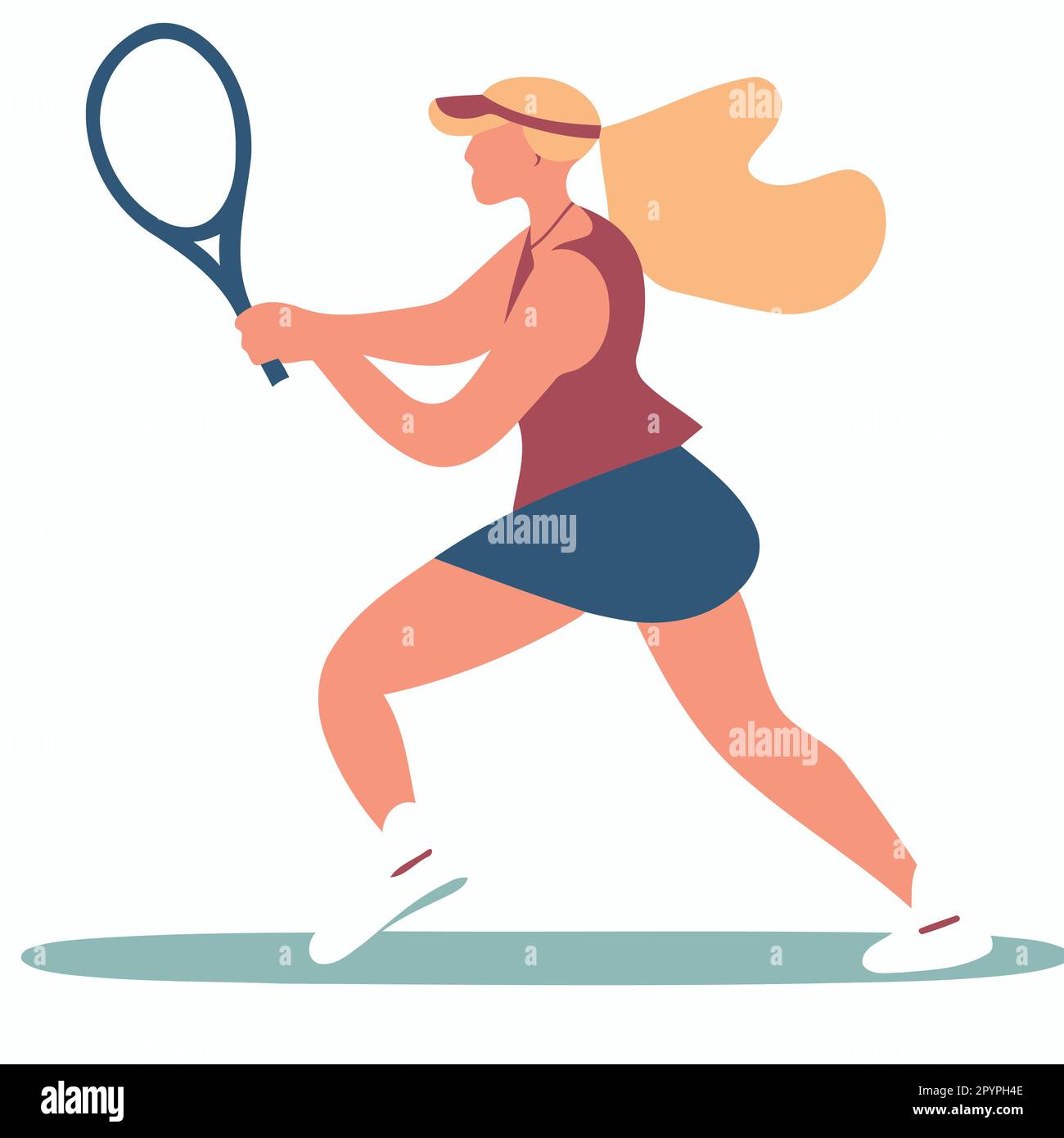 Young blonde female tennis player Stock Vector Images - Alamy