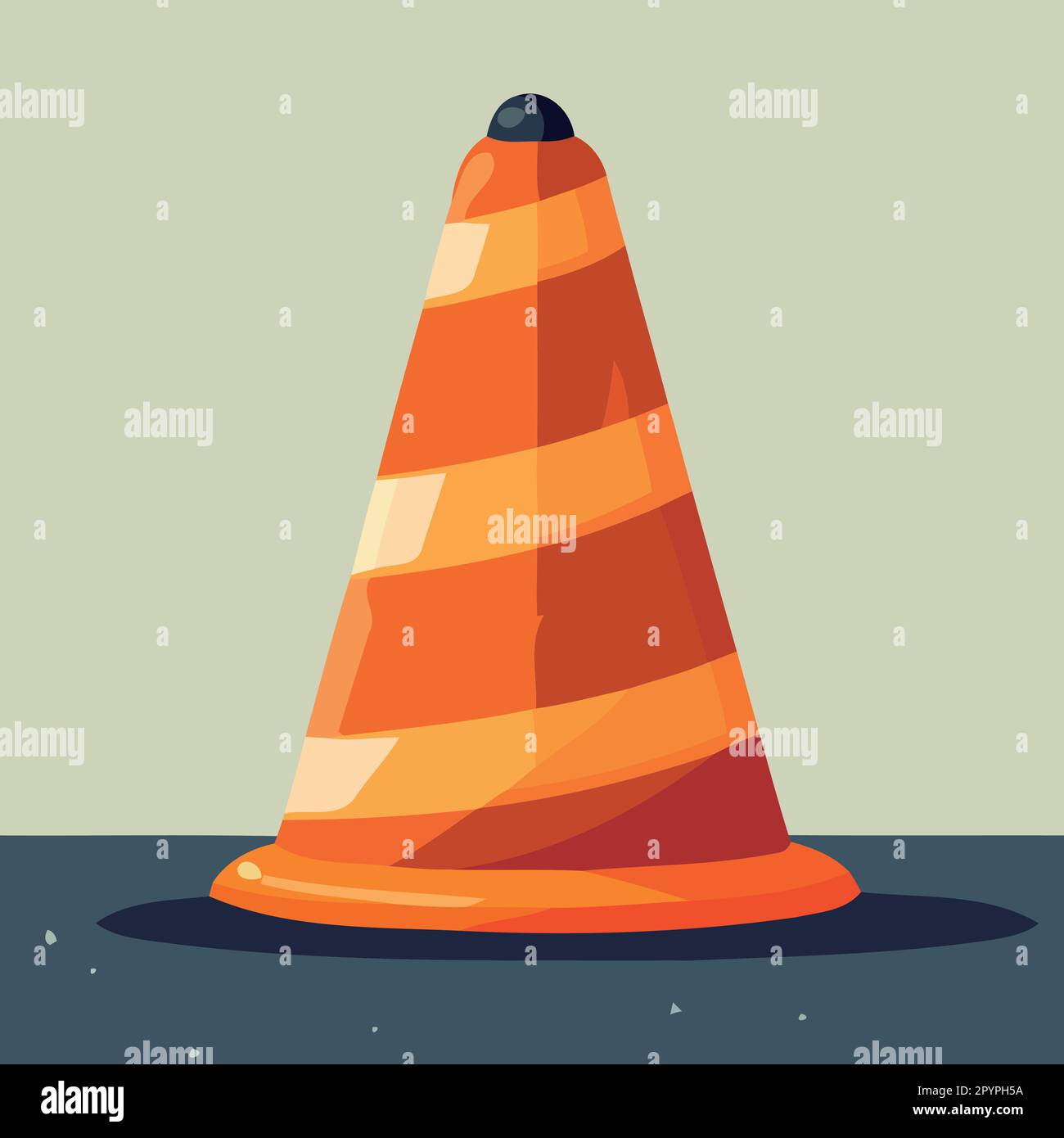 orange traffic cone object minimalistic vector illustration Stock ...