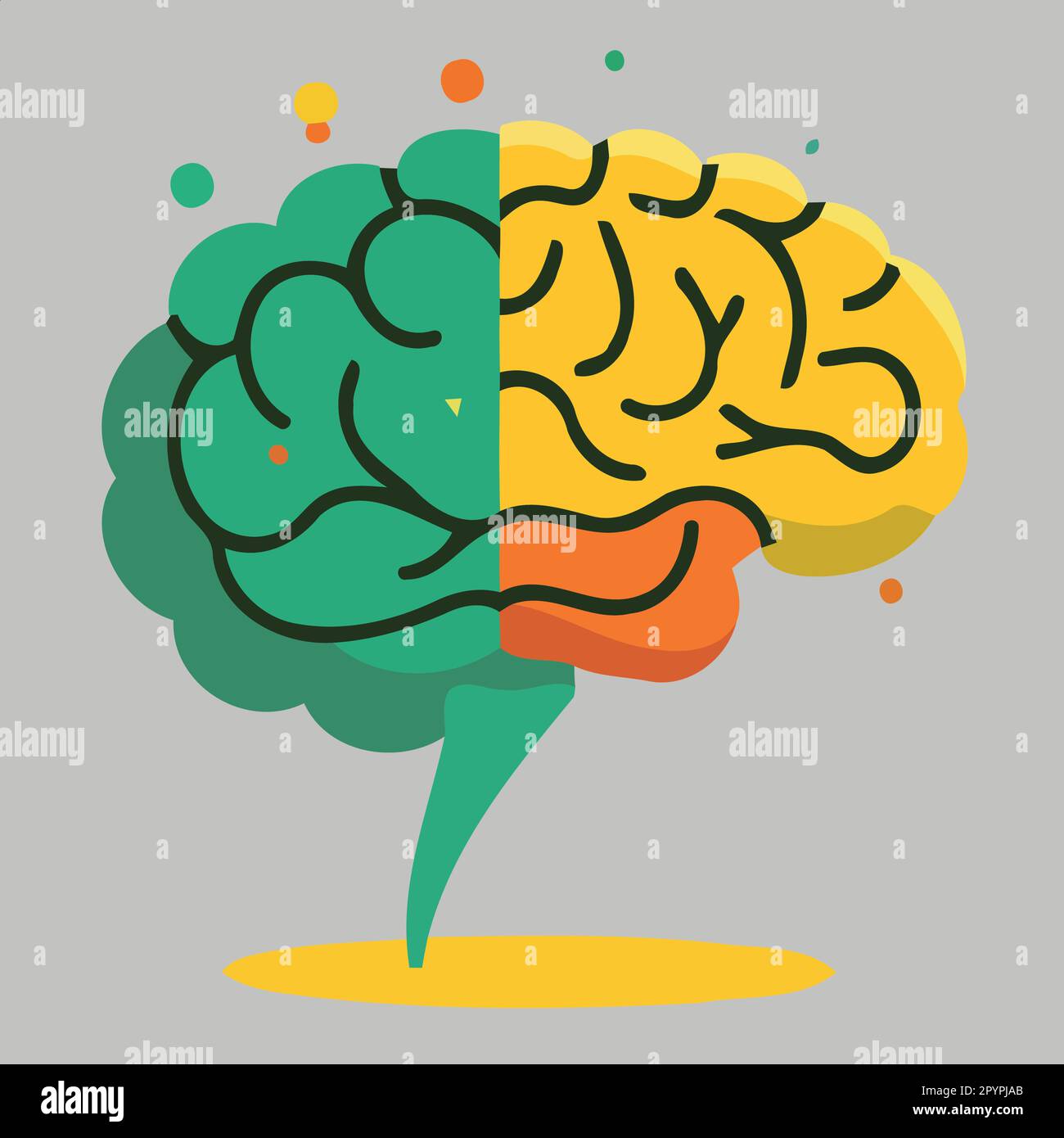 human brain nervous system logo minimalist vector illustration Stock ...