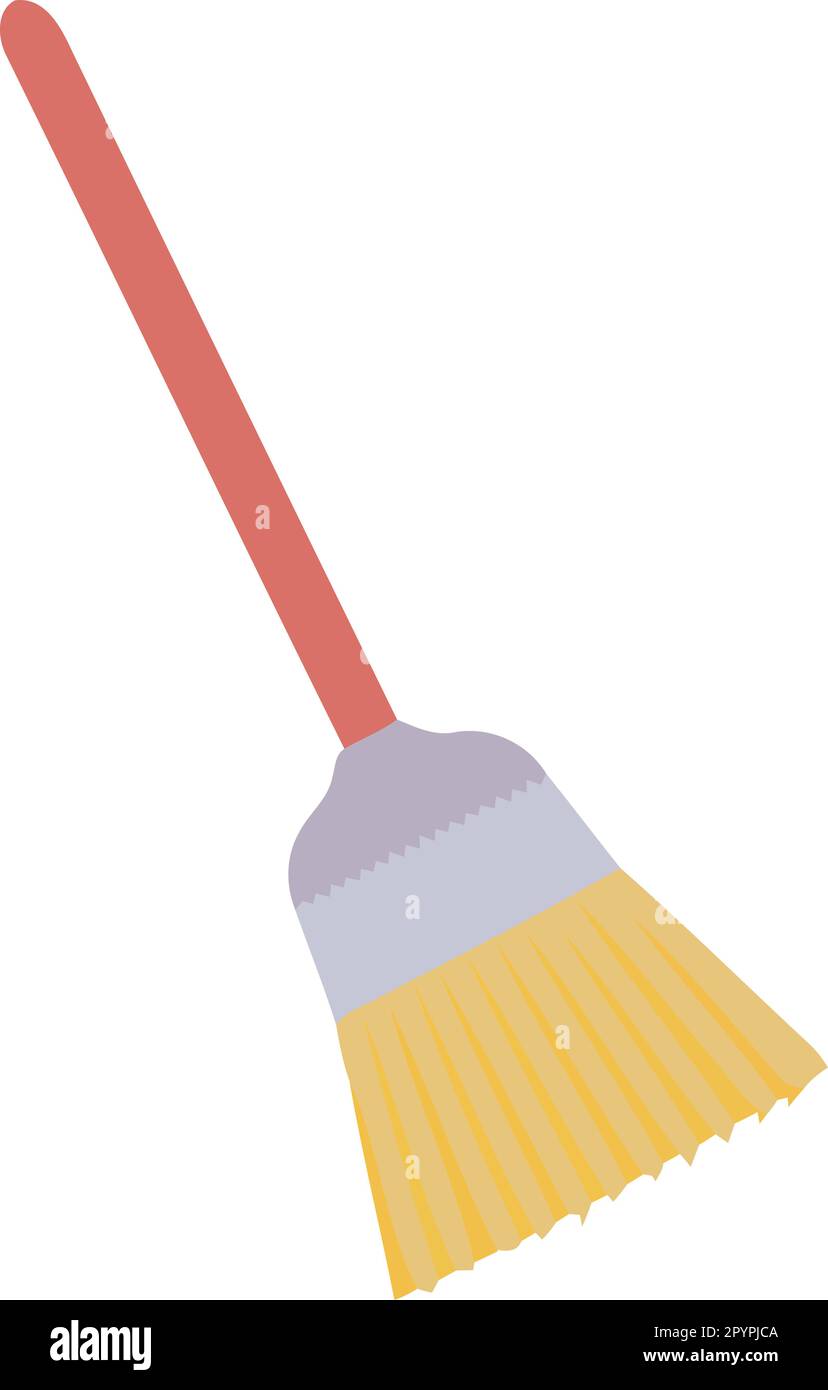 broom household cleaning object minimalist vector illustration Stock ...