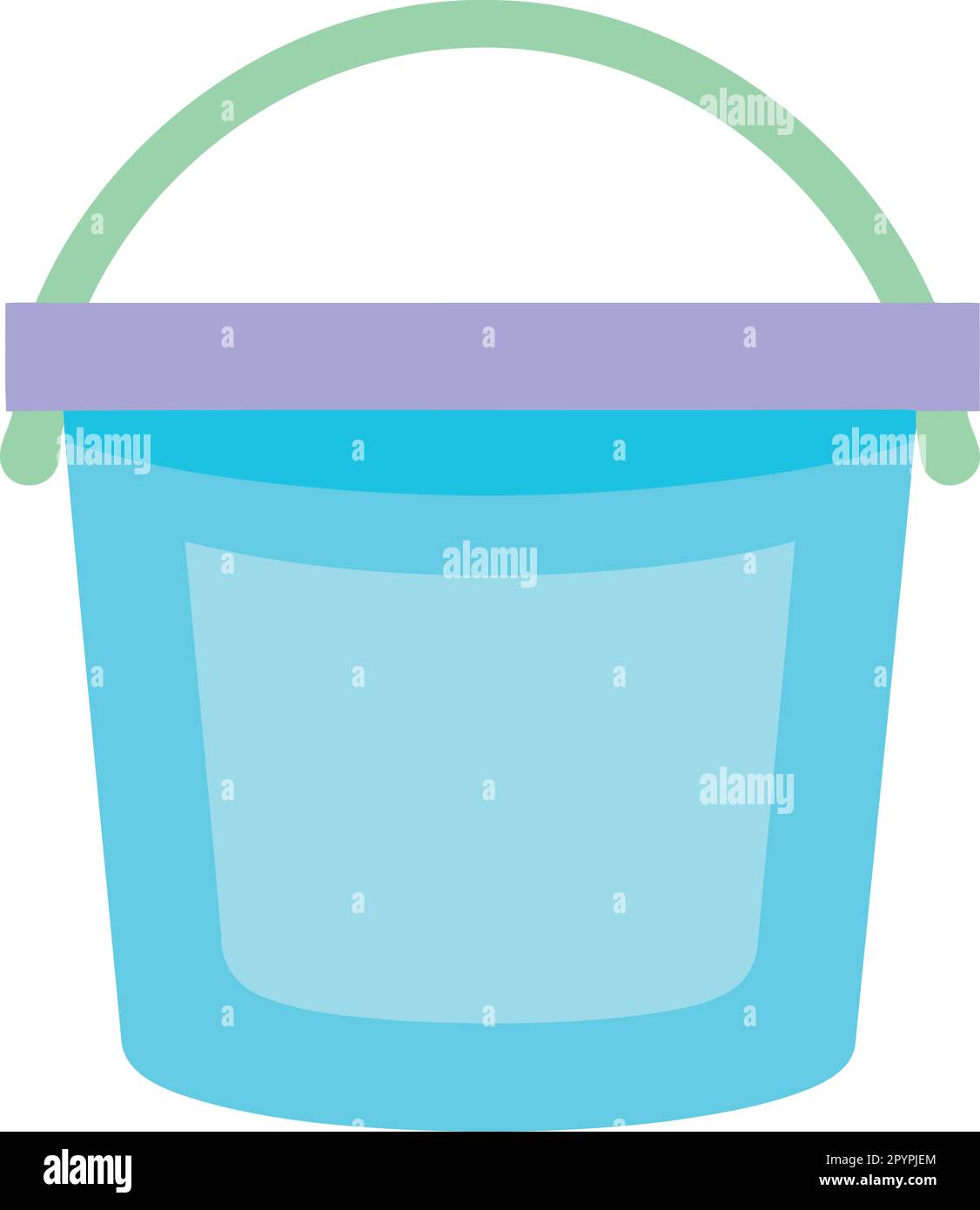 plastic blue bucket object minimalistic vector illustration Stock ...