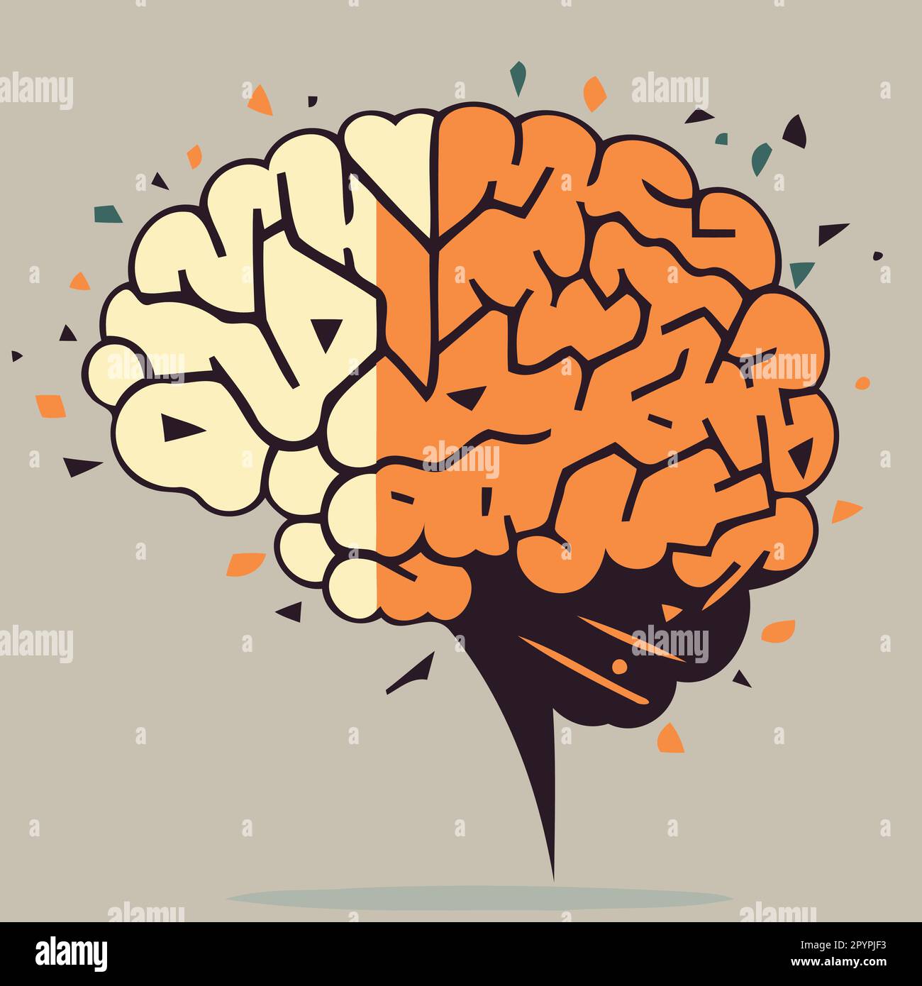 human brain nervous system logo minimalist vector illustration Stock ...